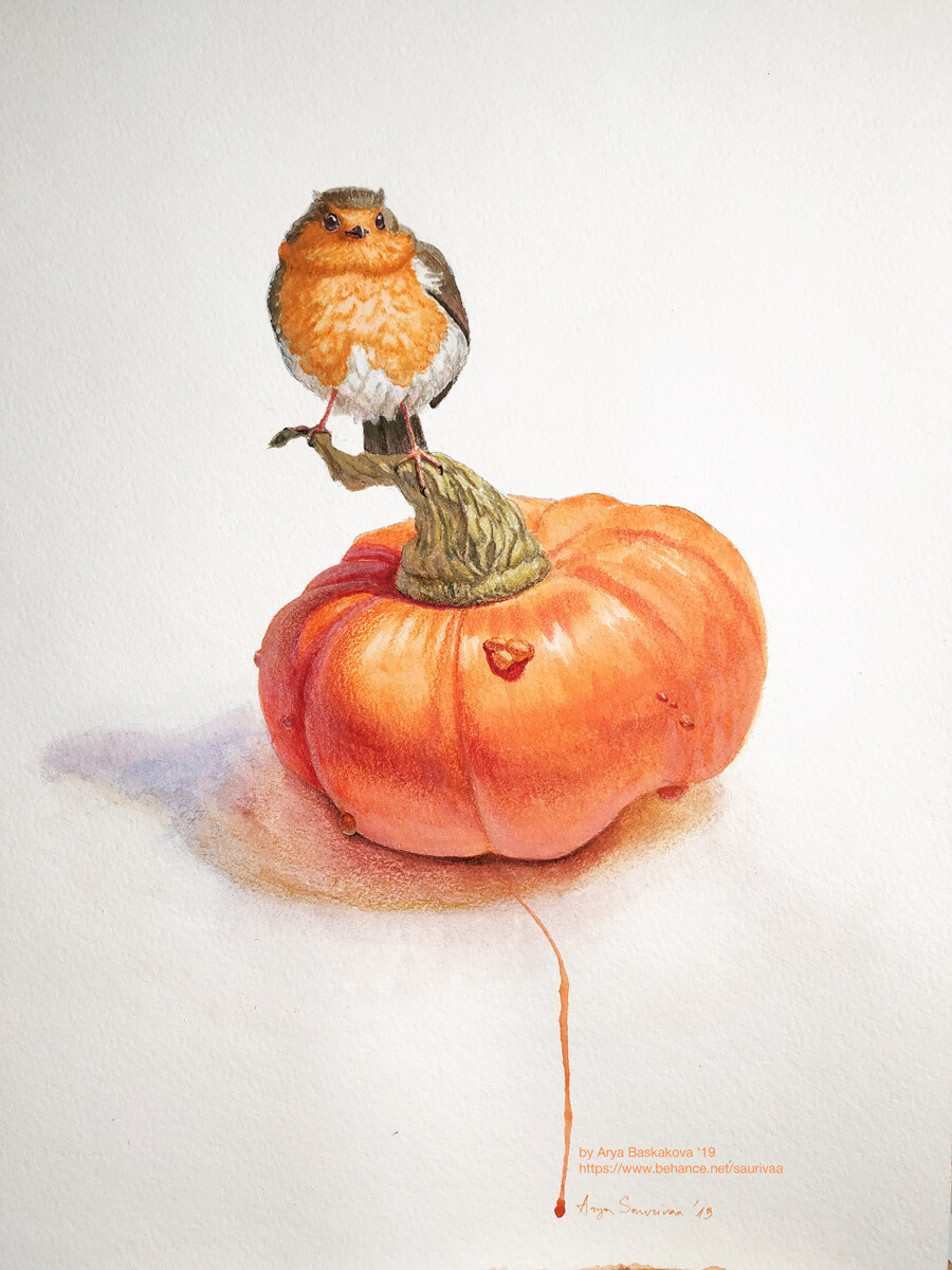 ArtStation - Robin and pumpkin