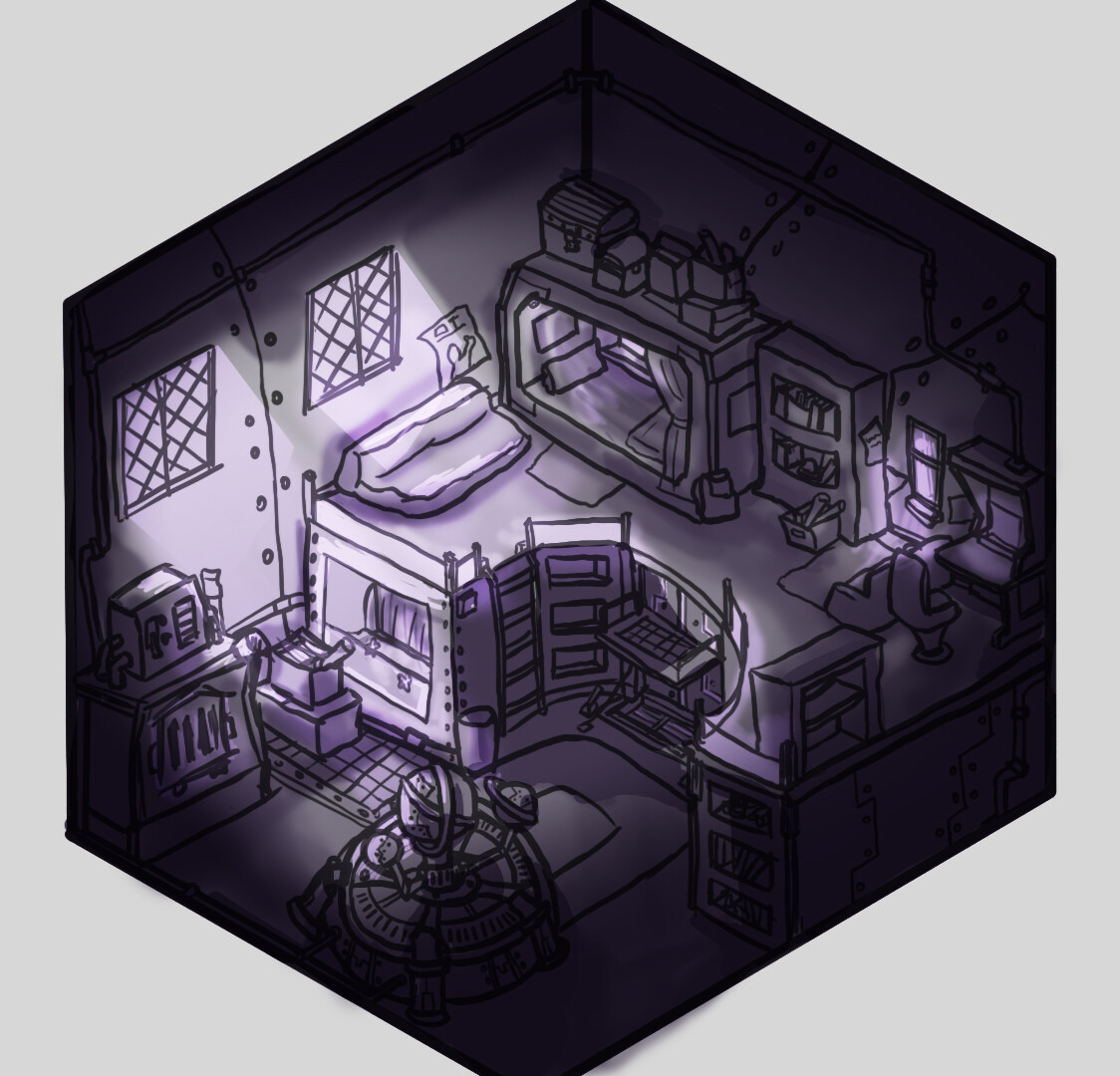 ArtStation - Vis Dev Isometric Room