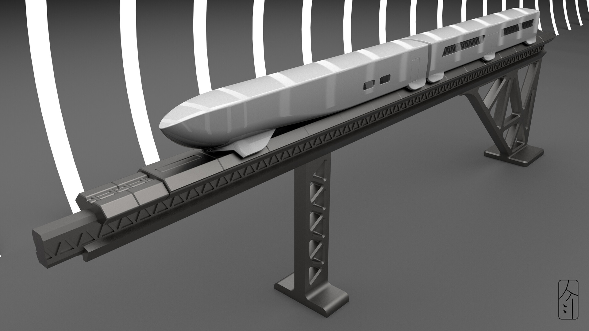 ArtStation - Sci-Fi Railway Train