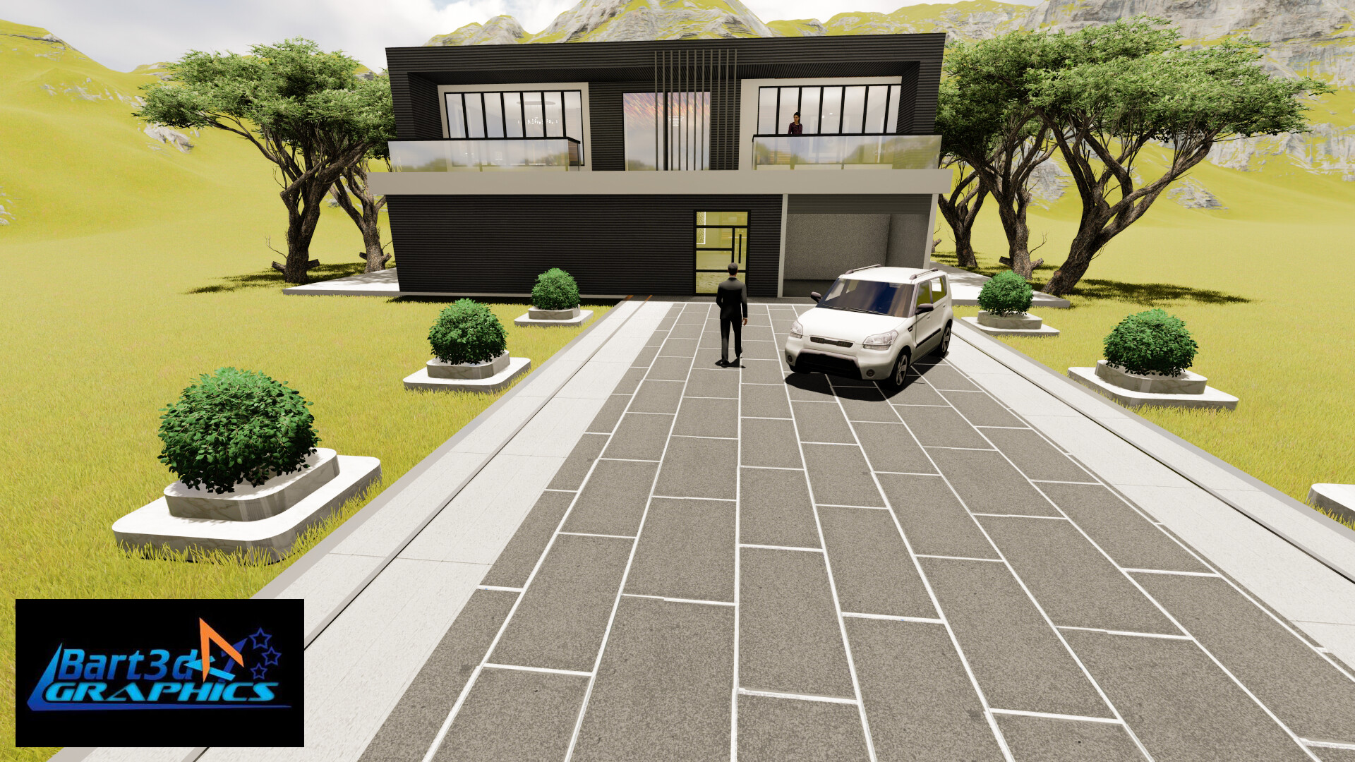 ArtStation - Front View 3D House Visualization