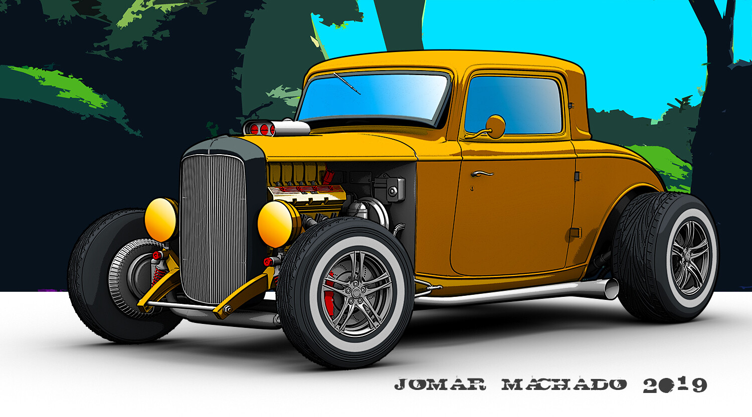 ArtStation - Yellow Hot Rod