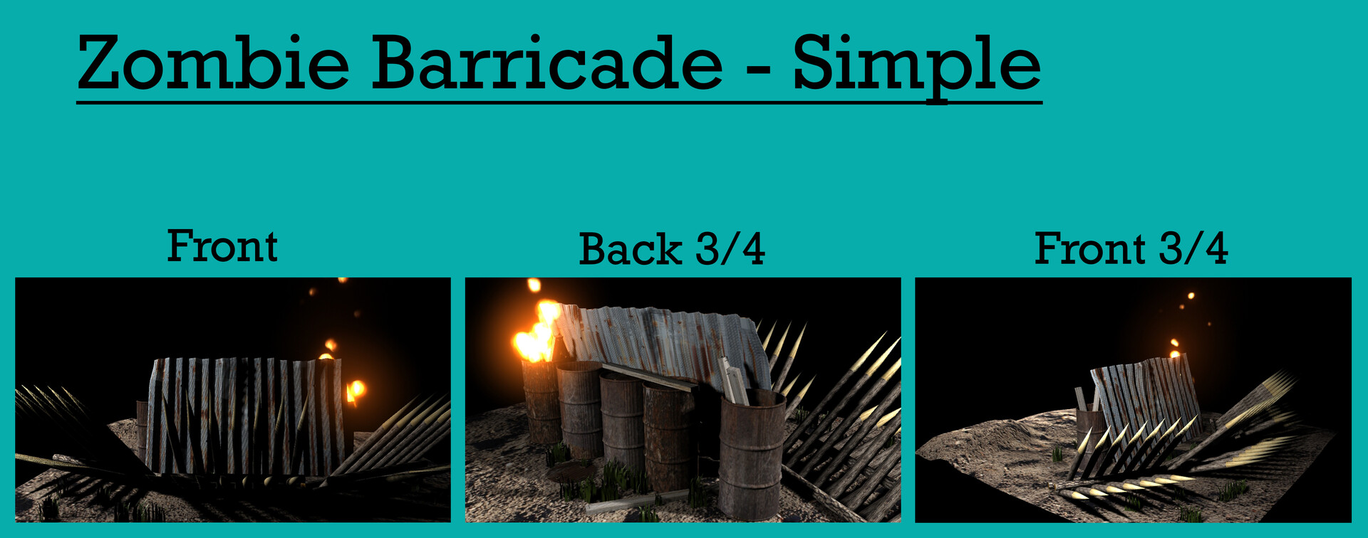 ArtStation - Zombie Barricade - Simple
