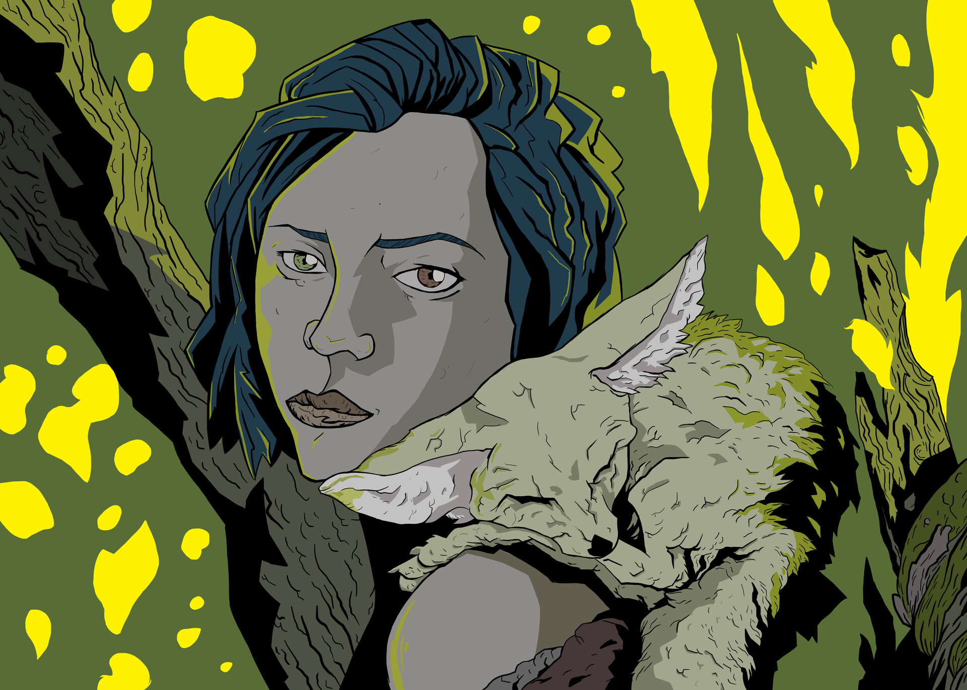 ArtStation - Fennec fox and human