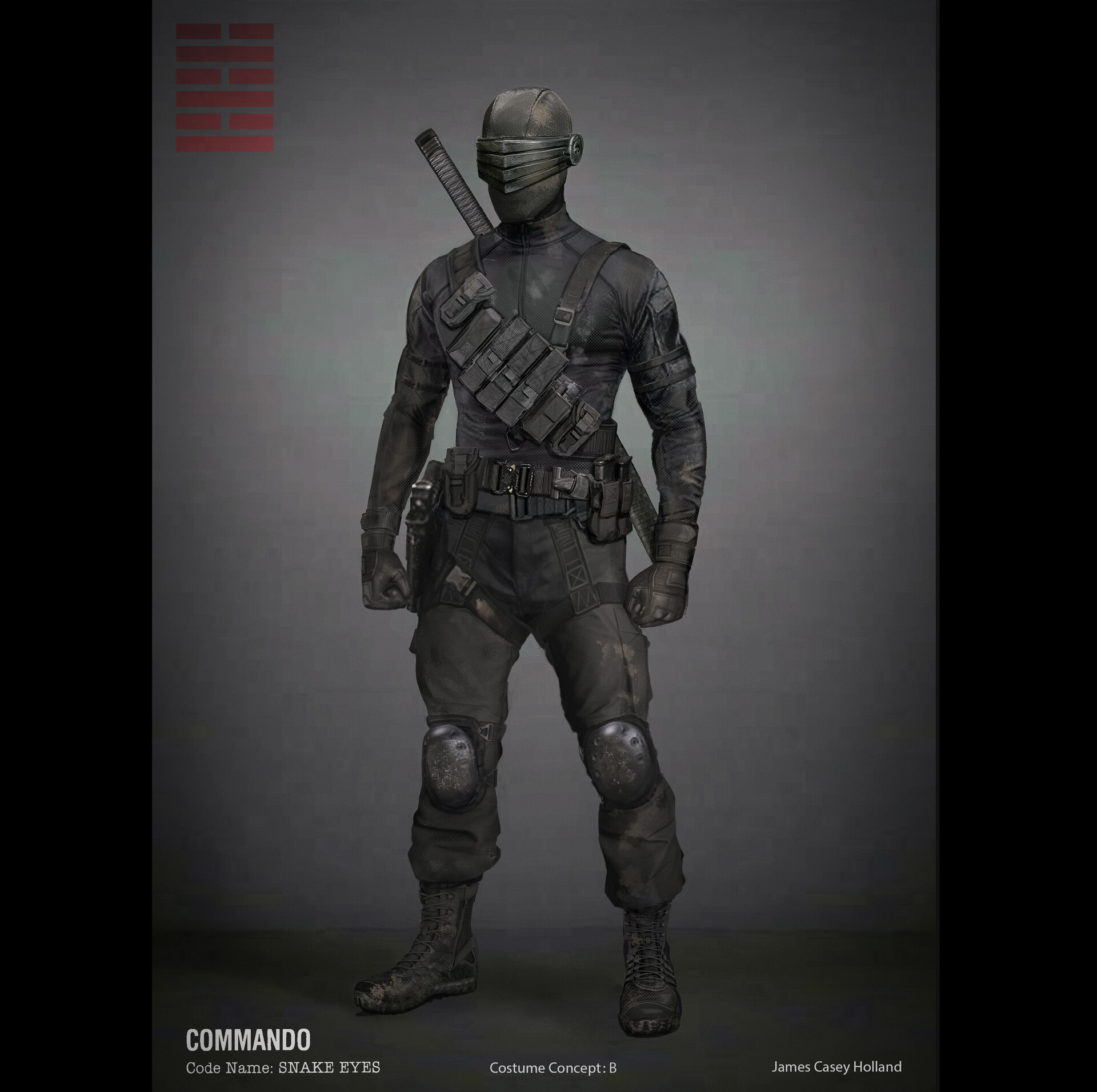 James Casey Holland - GIJoe Fan art. Snake Eyes Costume Concept Art