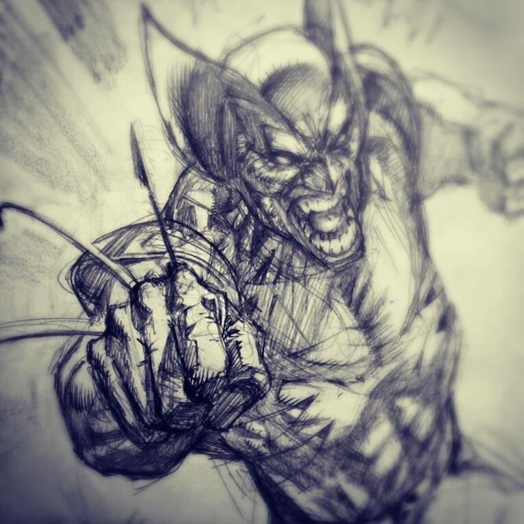 ArtStation - Sometimes you just gotta sketch a pissed off Wolverine