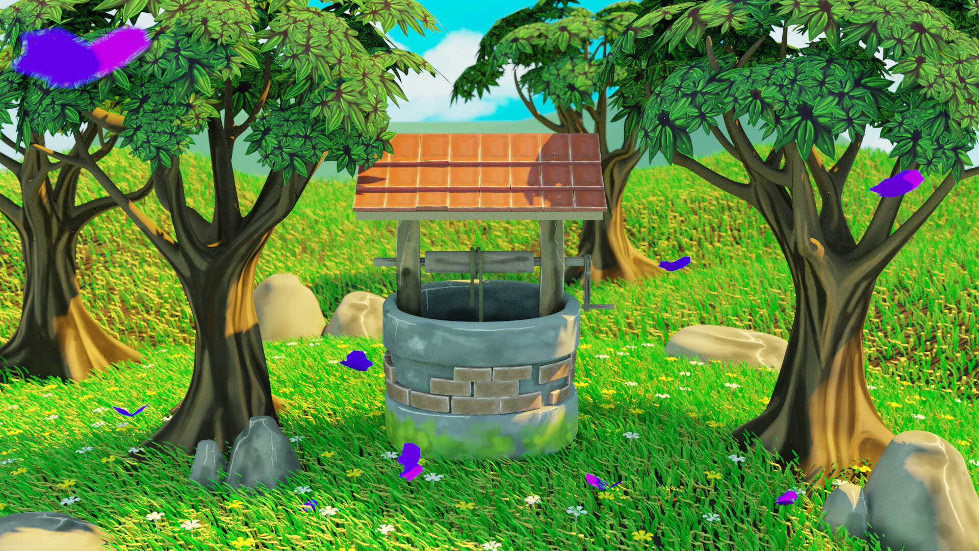 ArtStation - Water well in open field - 3d project