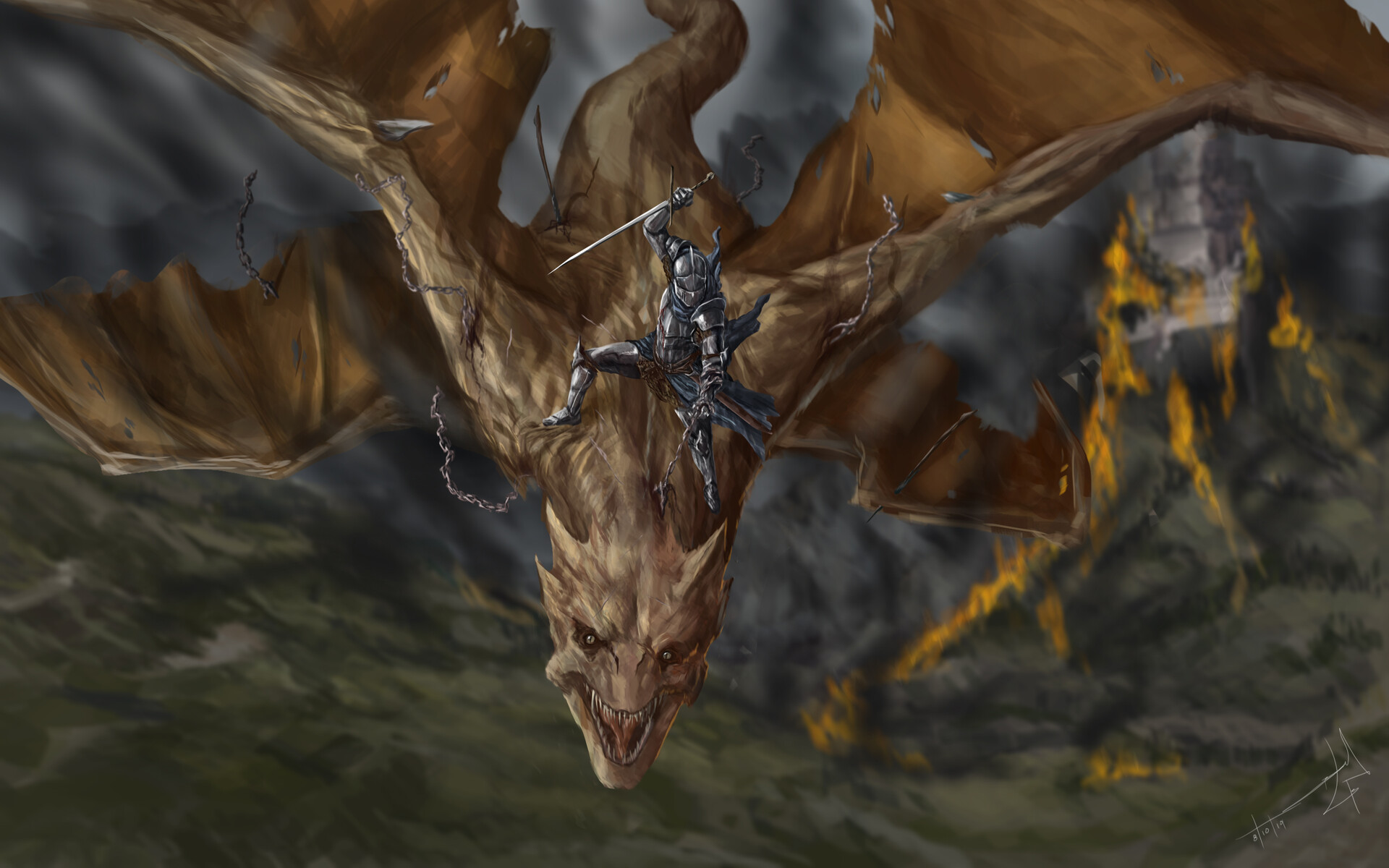 ArtStation - Knight v Dragon