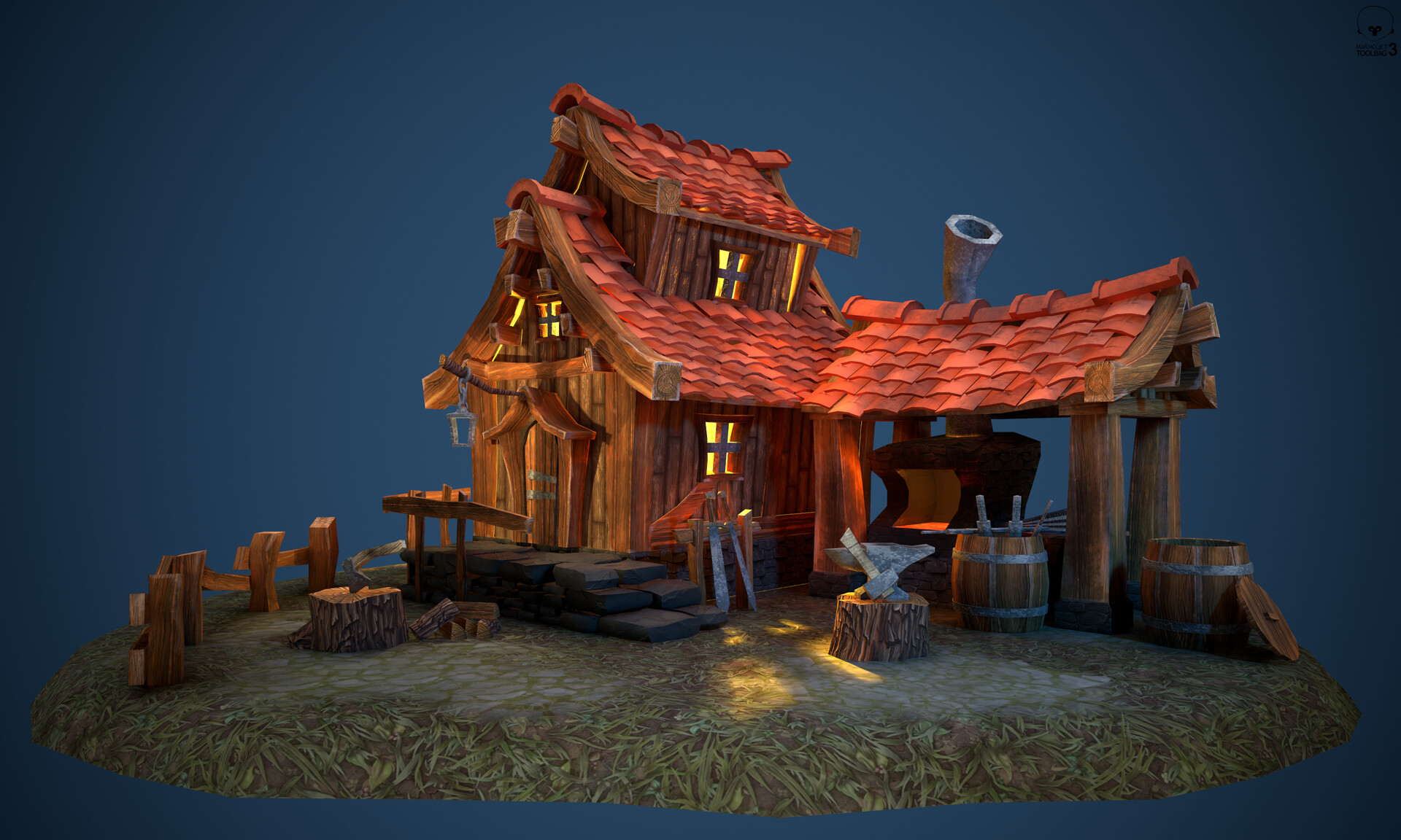 ArtStation - Stylized 3D Model Blacksmith House, Vladislav "ZVik" Zolotov