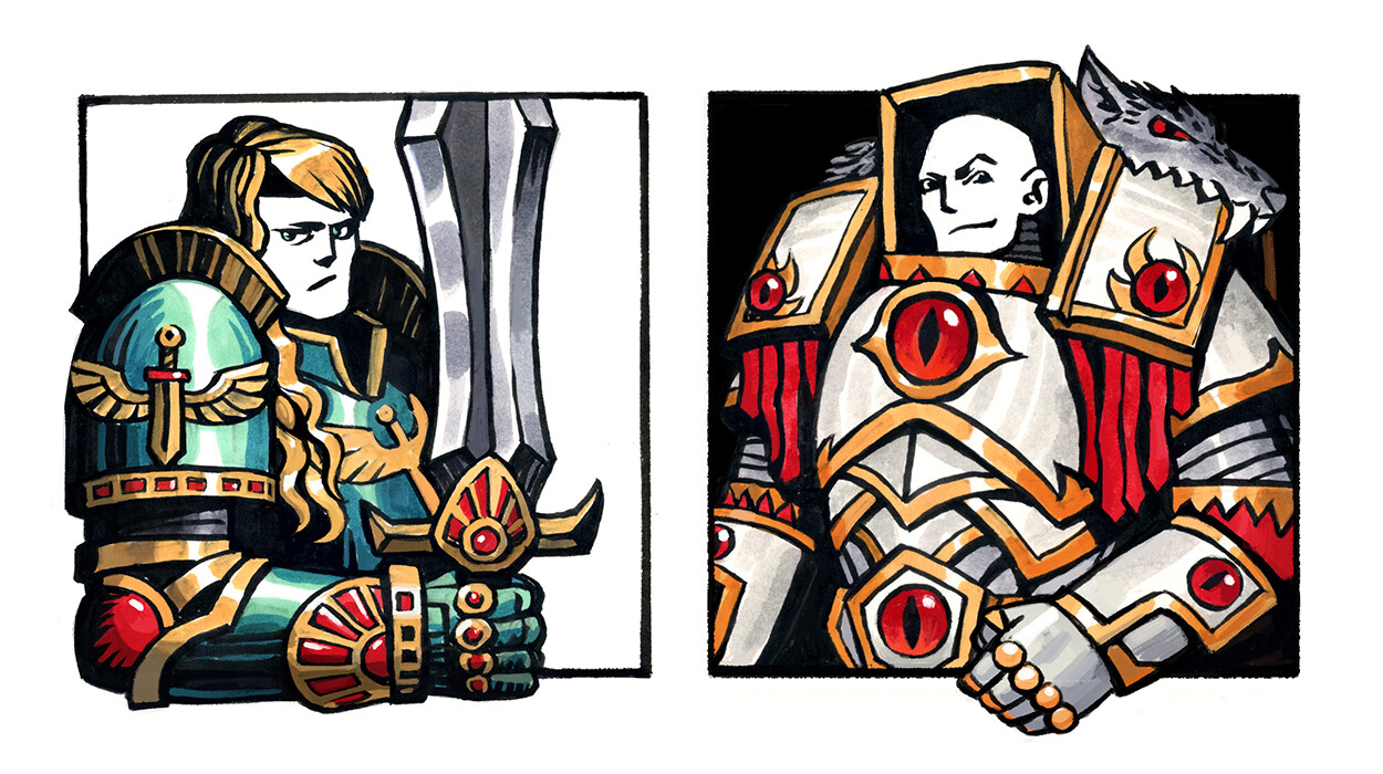 ArtStation - Lion El'Jonson vs Horus Luperkal