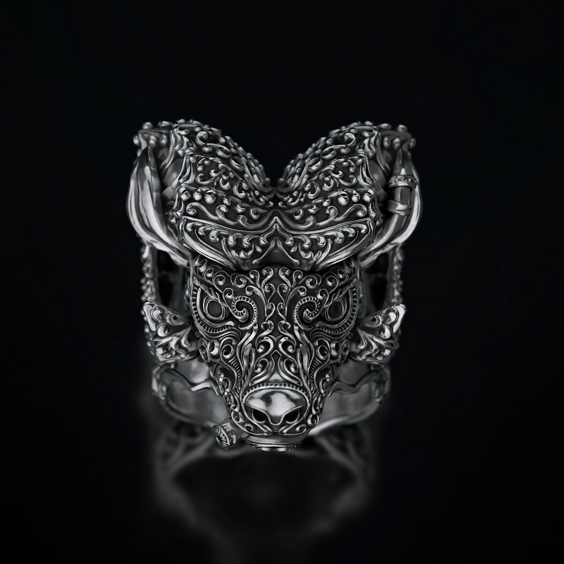 ArtStation - Ram silver ring