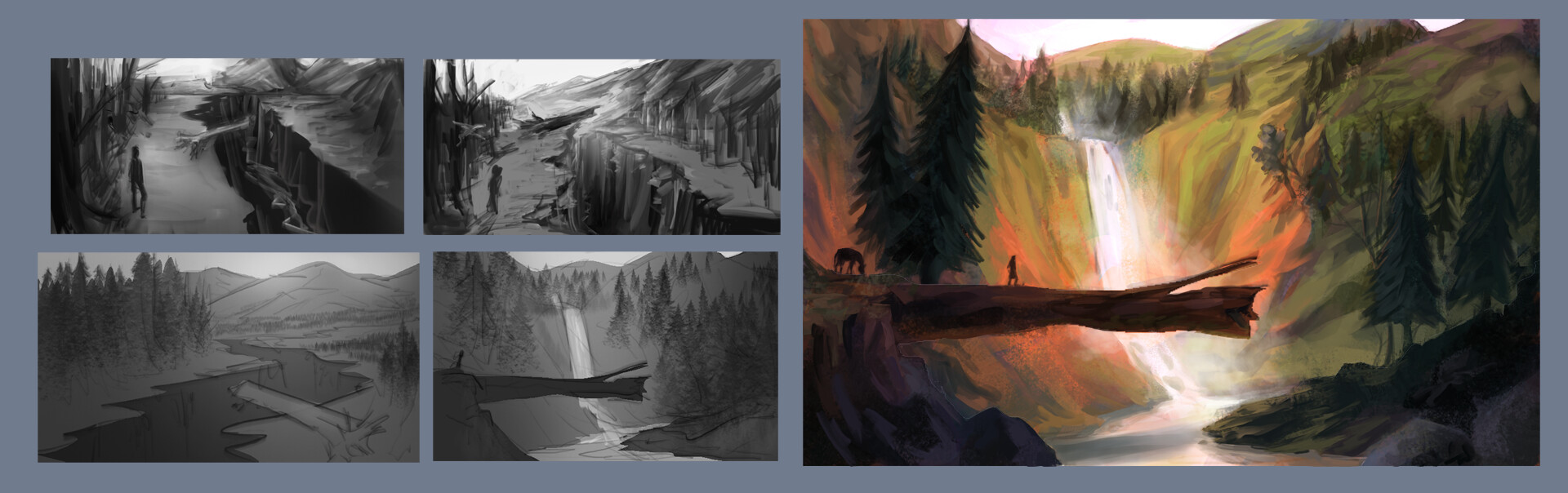 ArtStation - Waterfall Scene