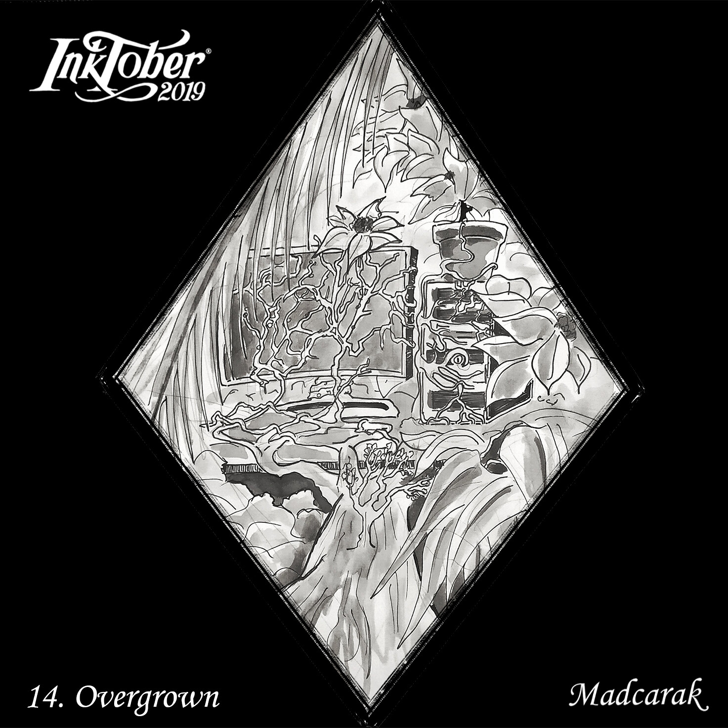 ArtStation - 14. Overgrown - Inktober2019