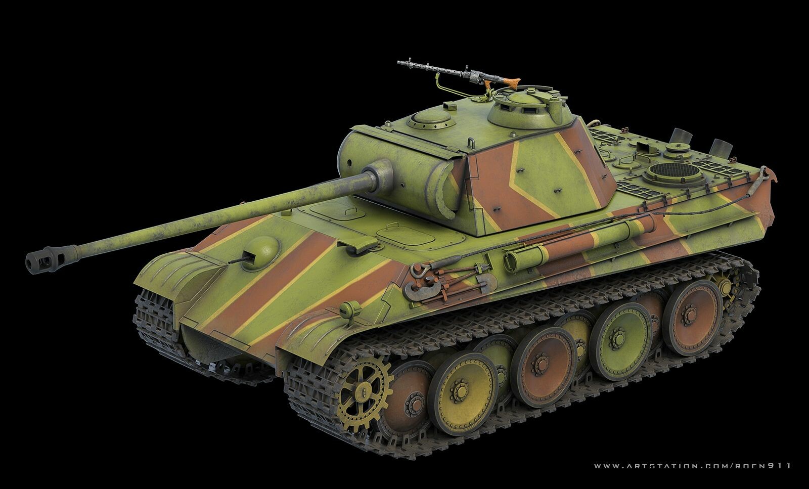 ArtStation - sd.kfz.186 jagdtiger and Panther Tank (WIP)