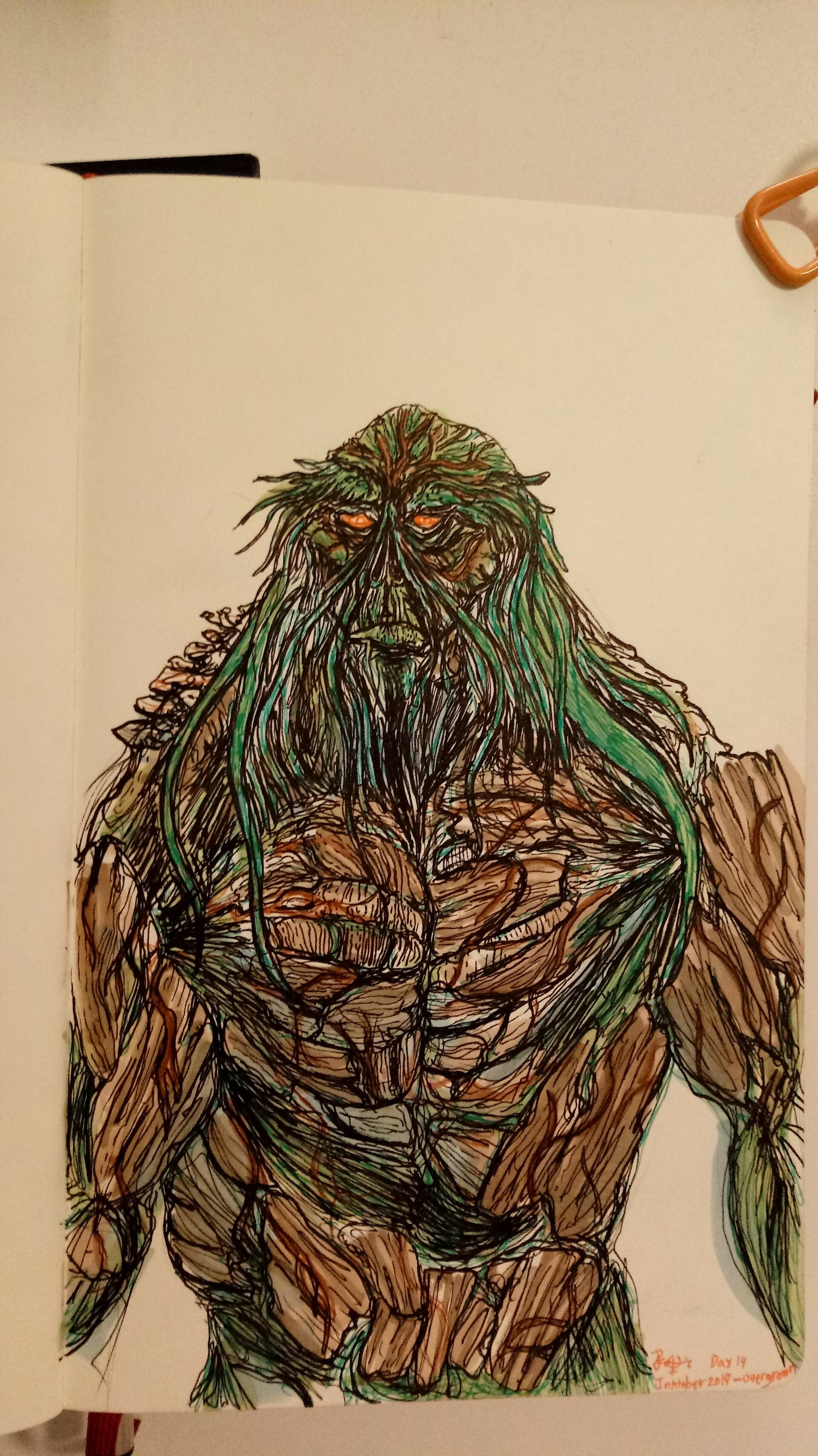 ArtStation - Inktober Day 14- Overgrown (Swamp Thing)