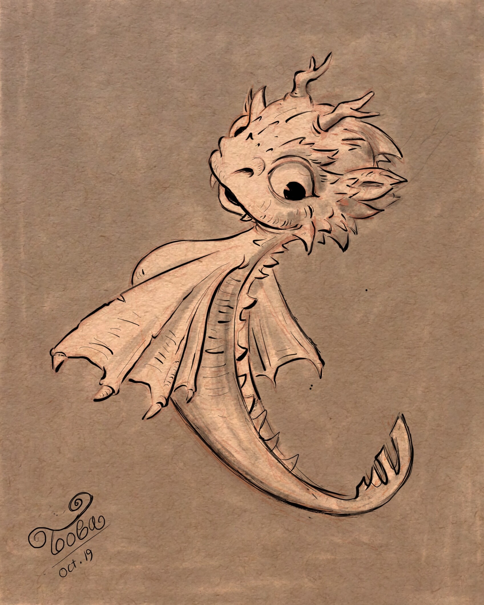 how to draw a little dragon