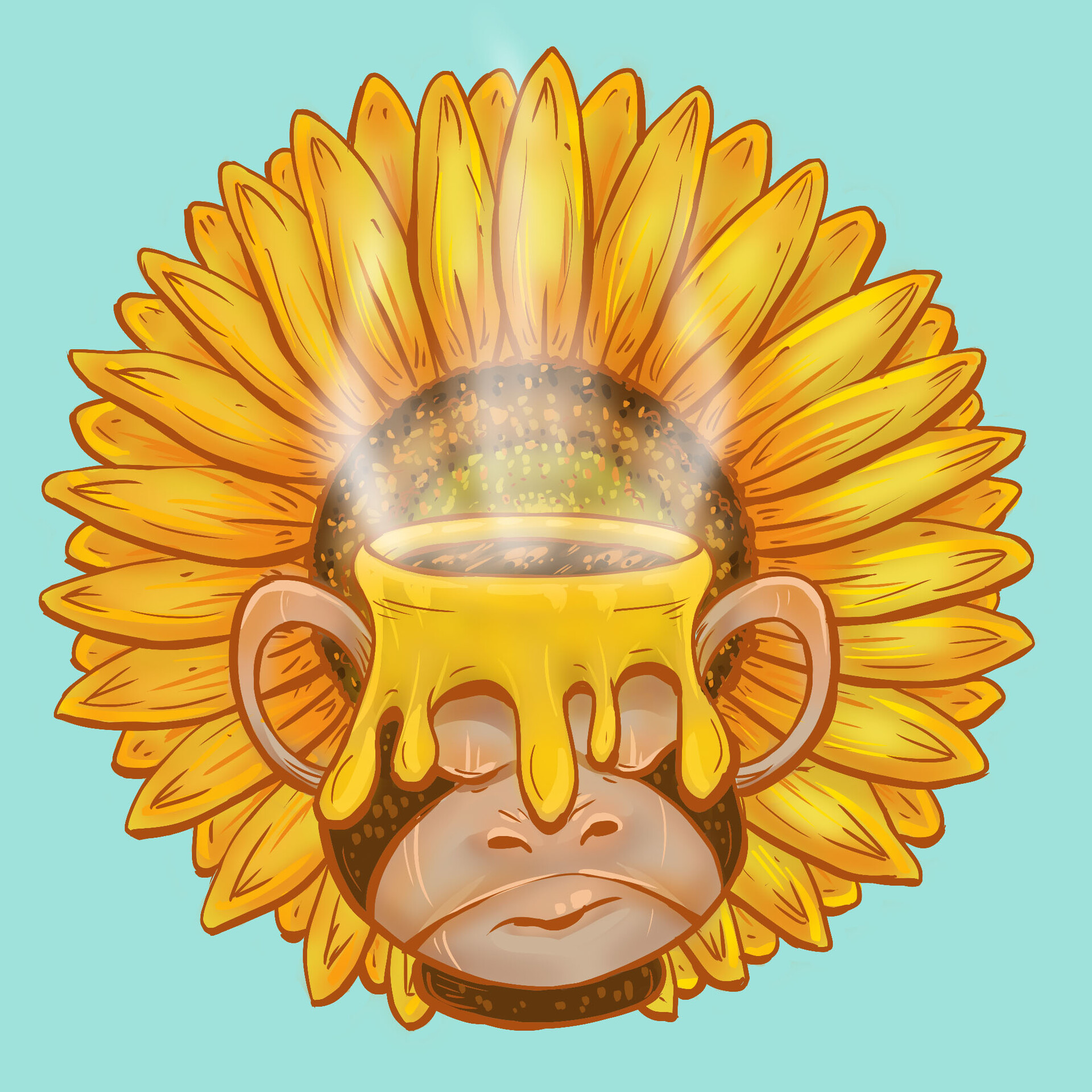 ArtStation - Golden Monkey and Sunflower