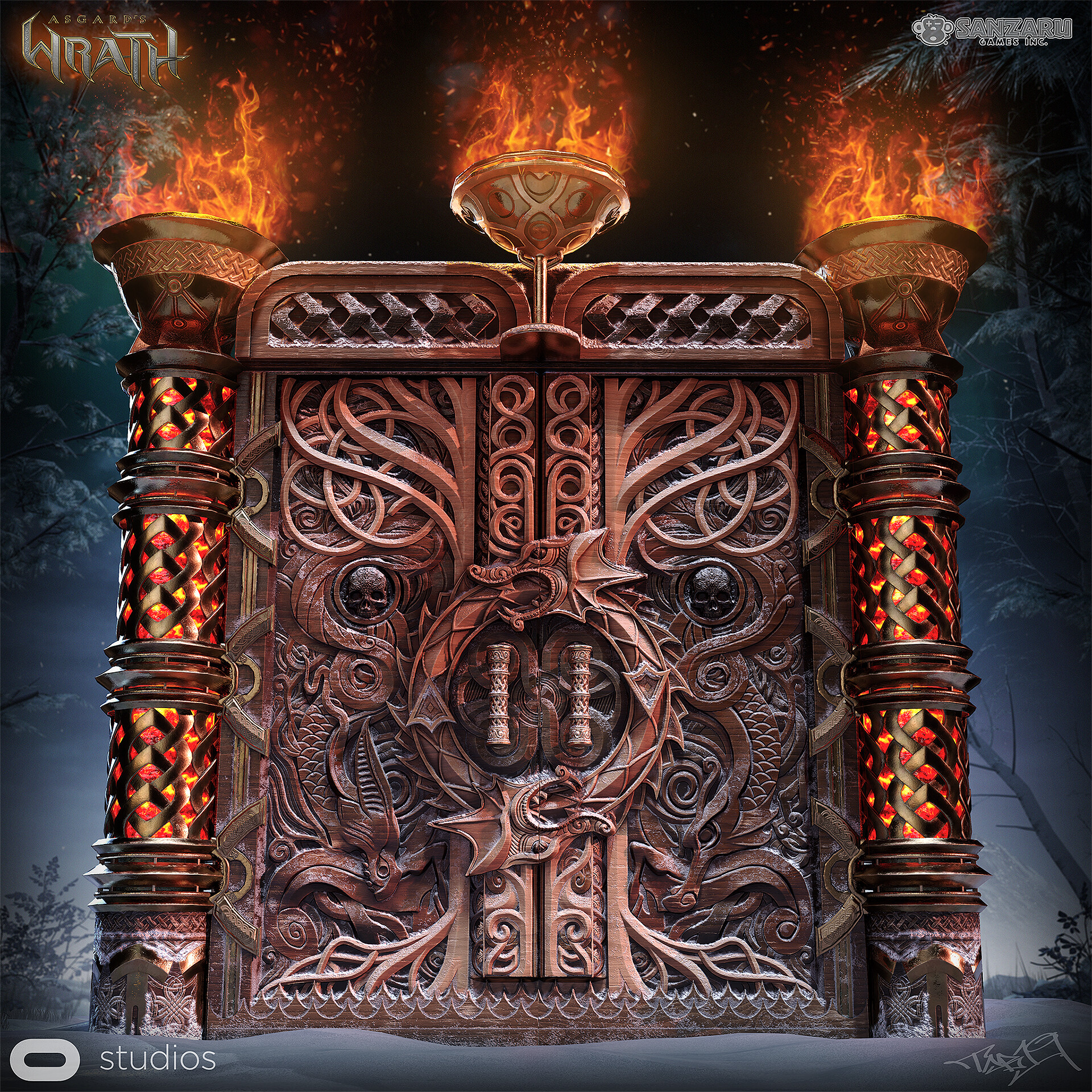 ArtStation - Aegir's Hall Entrance Doors - Asgard's Wrath