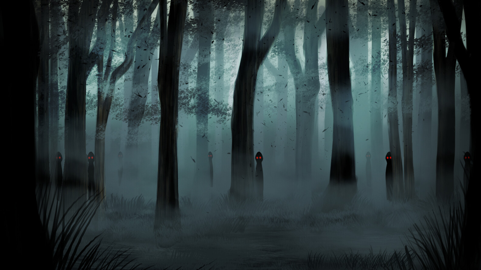 dark anime forest