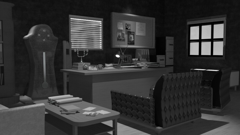 ArtStation - Film noir detective room