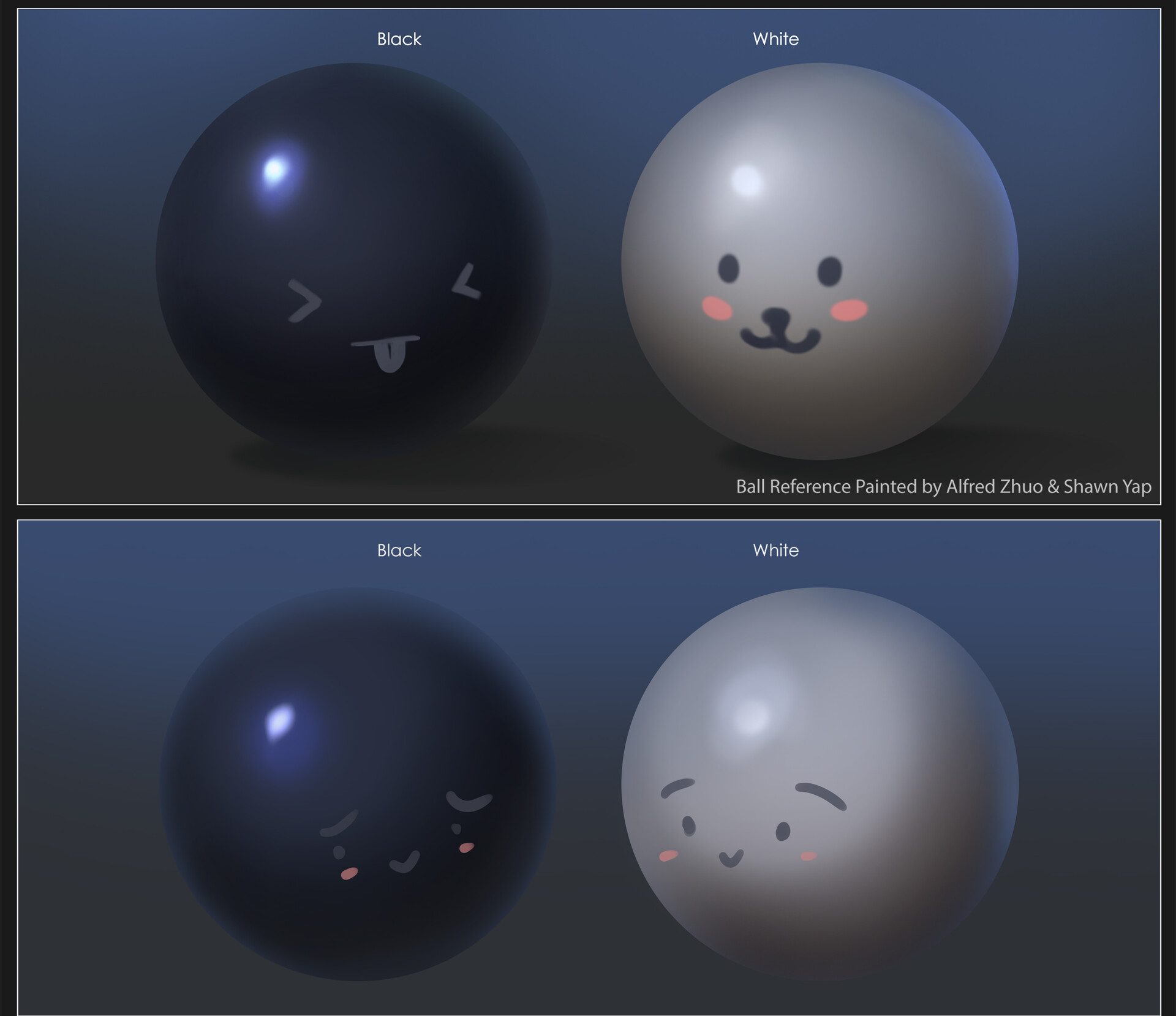 ArtStation - Two balls, digital paint prac :3