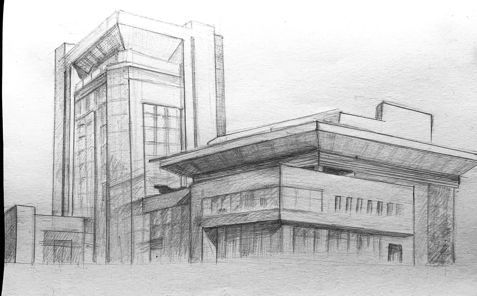 ArtStation - Sketch of a local building