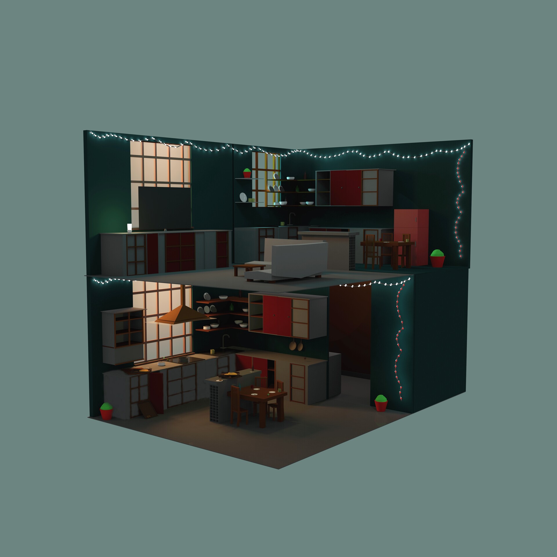 ArtStation - Low poly interior