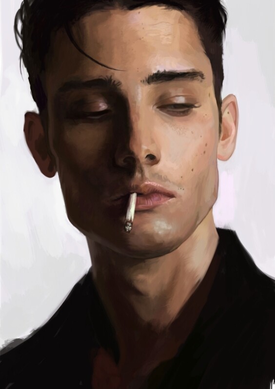 ArtStation - Cigarette Man, portrait practice