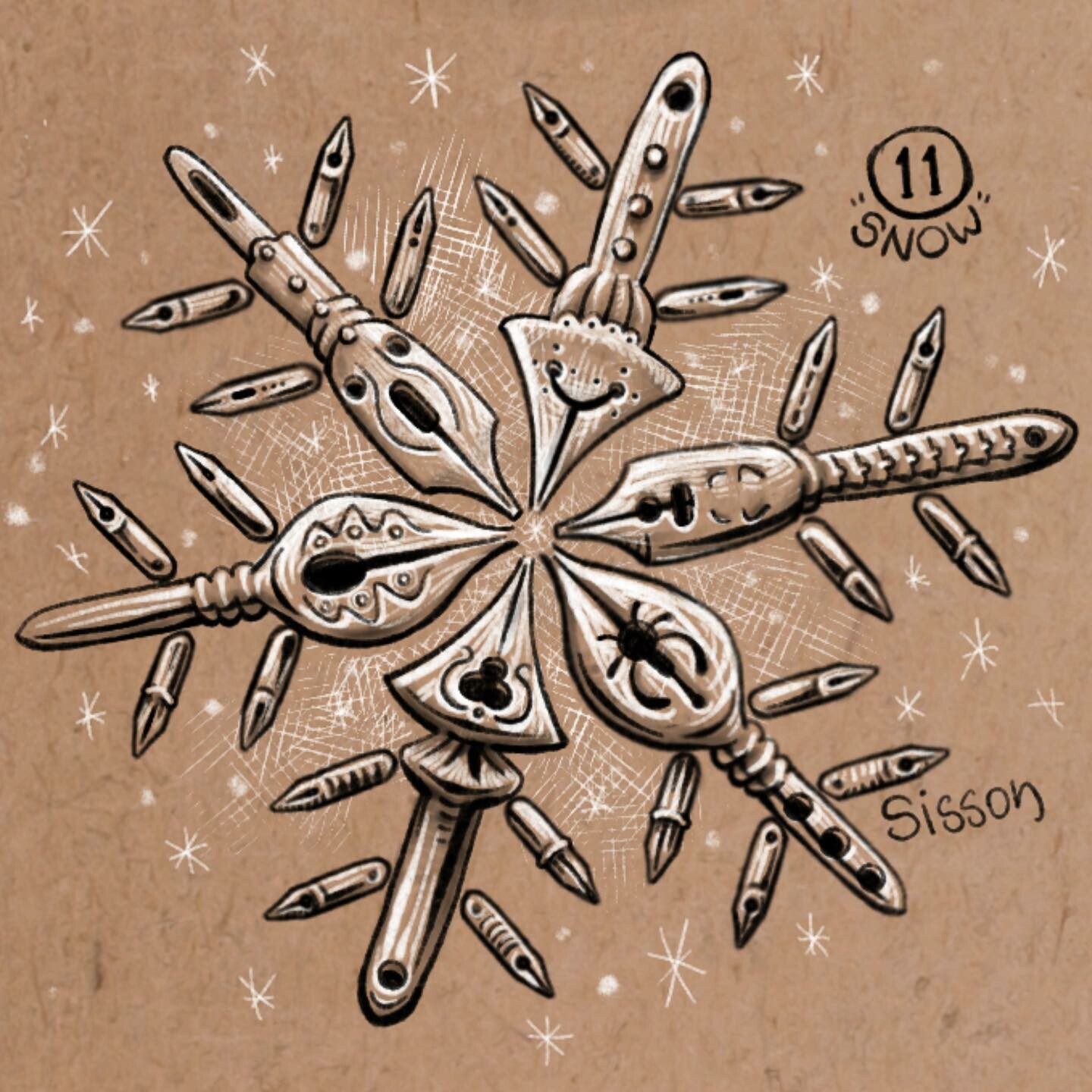 ArtStation - Inktober 11 - Pattern of Pens