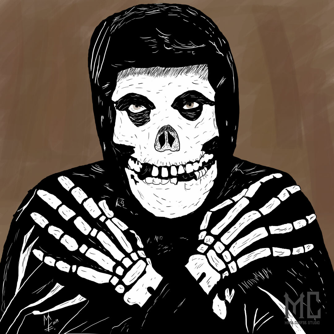 how to draw misfits skull