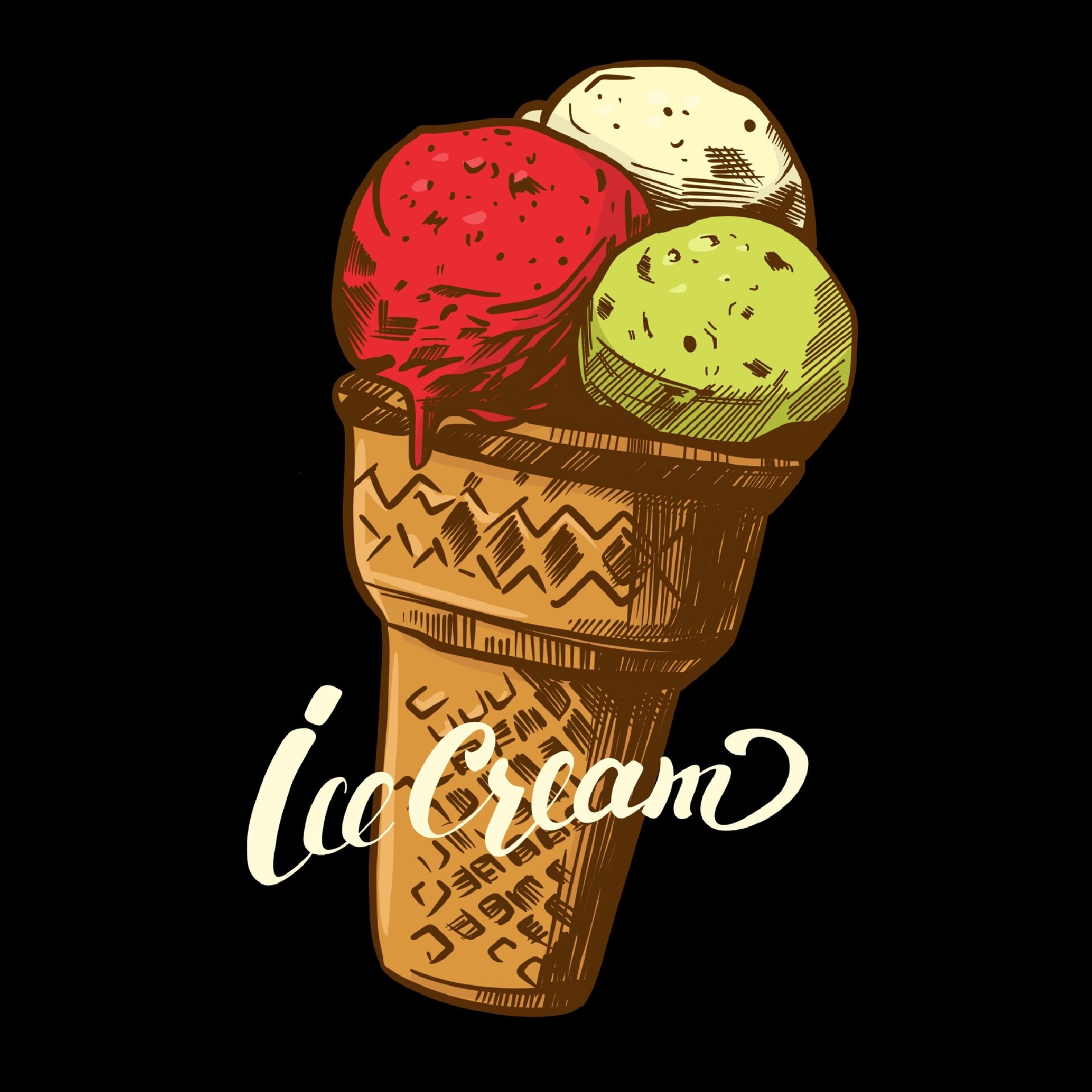 ArtStation - Ice Cream Calligraphy Set