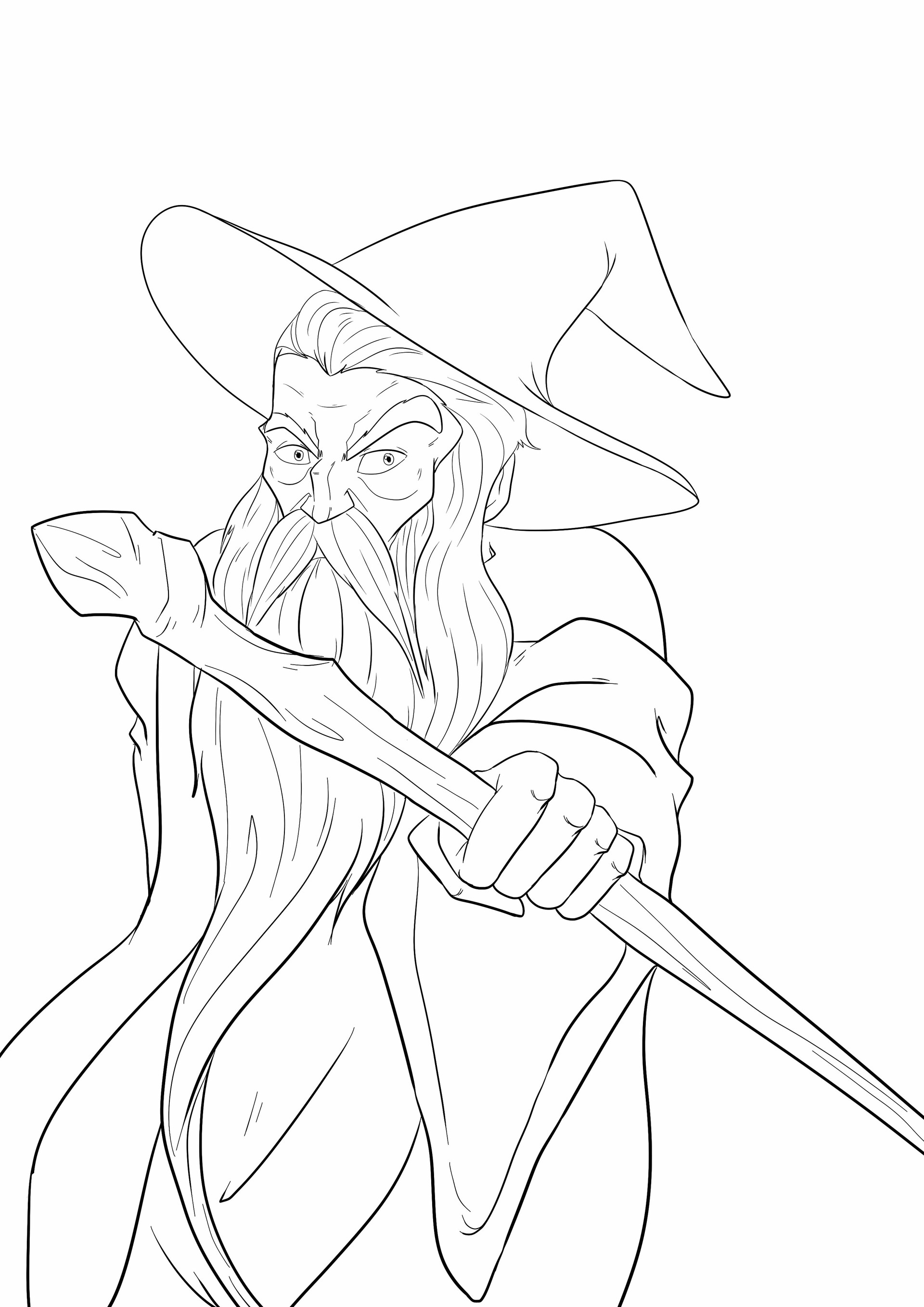 Gandalf Line Drawing