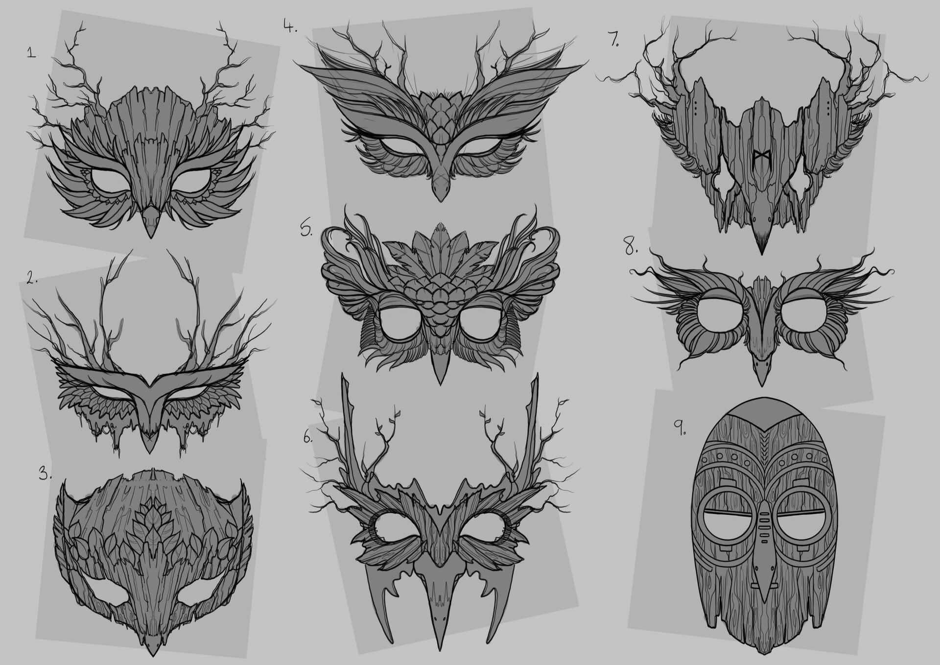masquerade mask drawing reference