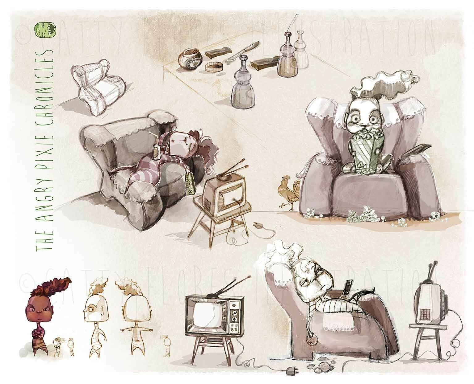 Catty Flores - Props, Sets, Environments for The Angry Pixie's world.