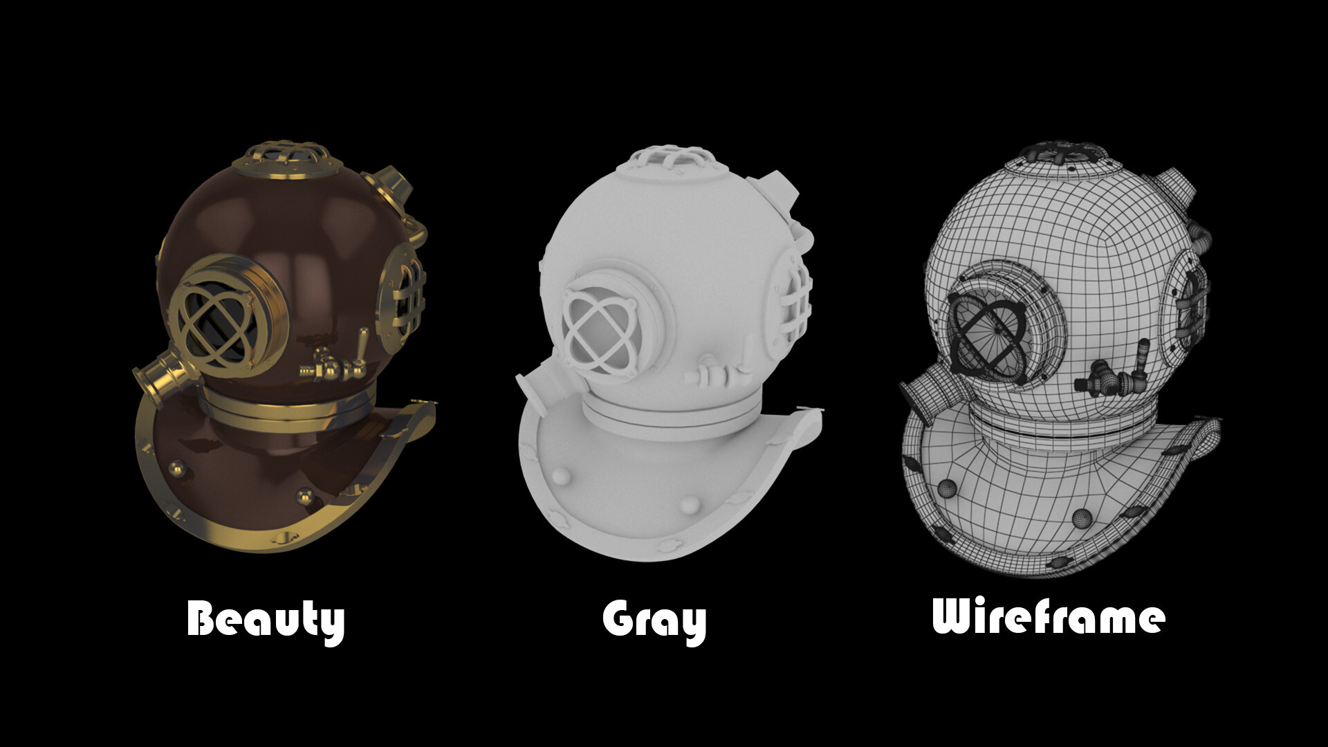 Marcus William - Diving Helmet Render Practice