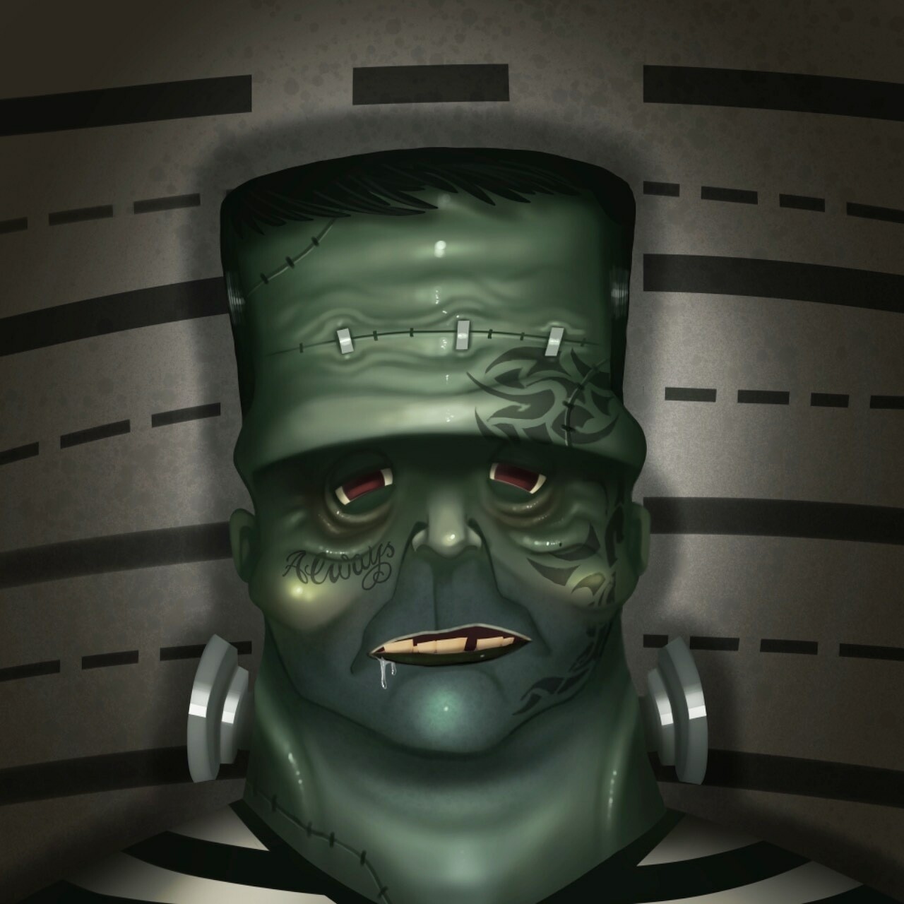 ArtStation - Frankenstein - Monster mugshot series