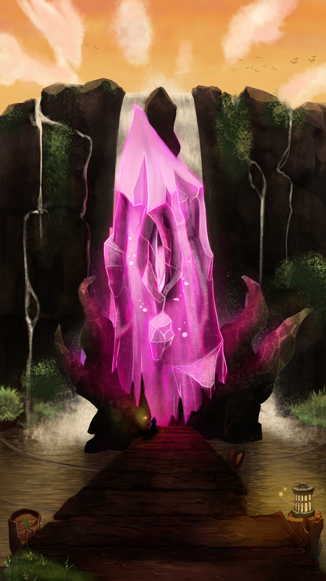 ArtStation - Magic crystal at dusk