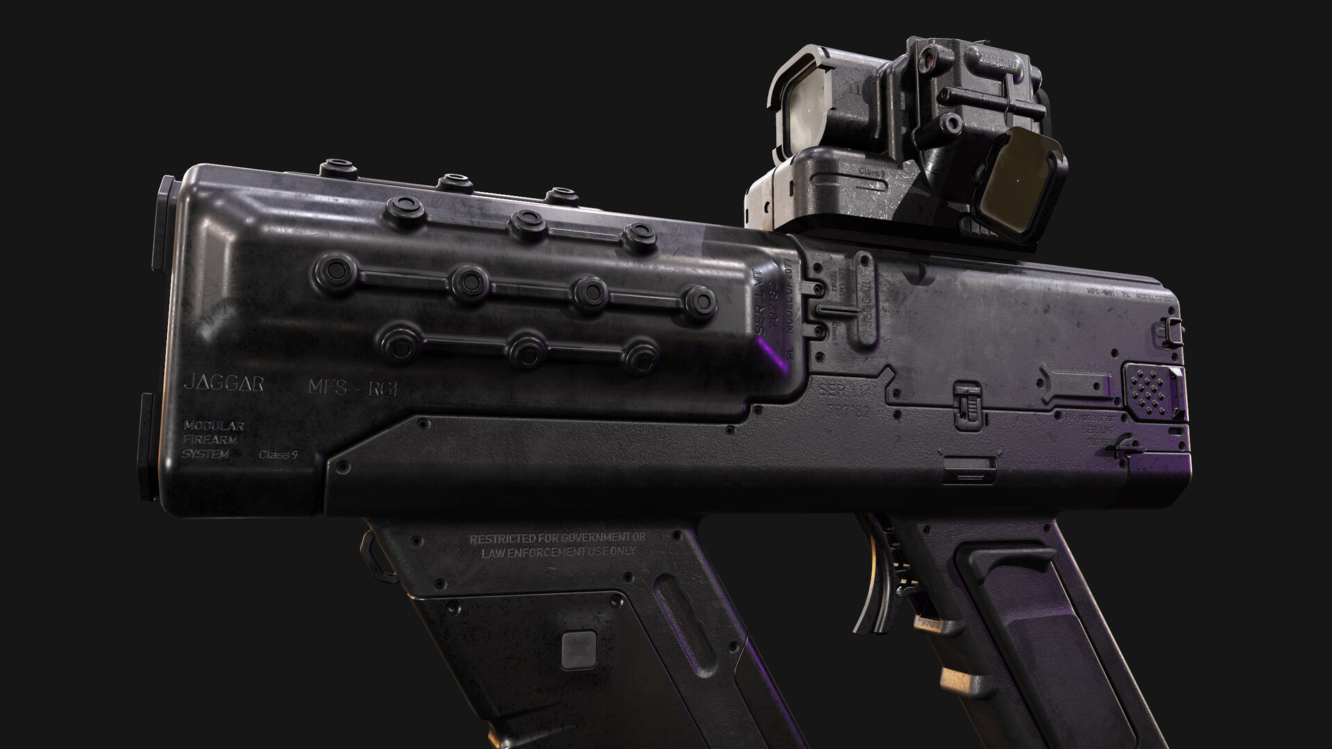 ArtStation - SciFi modular gun - hand gun