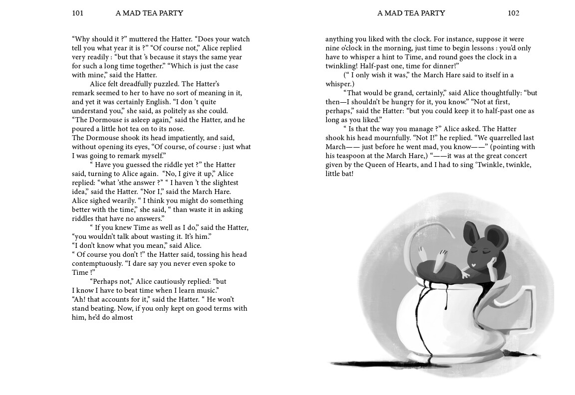 Jessica Gray - Alice in Wonderland Book Spot Illustrations