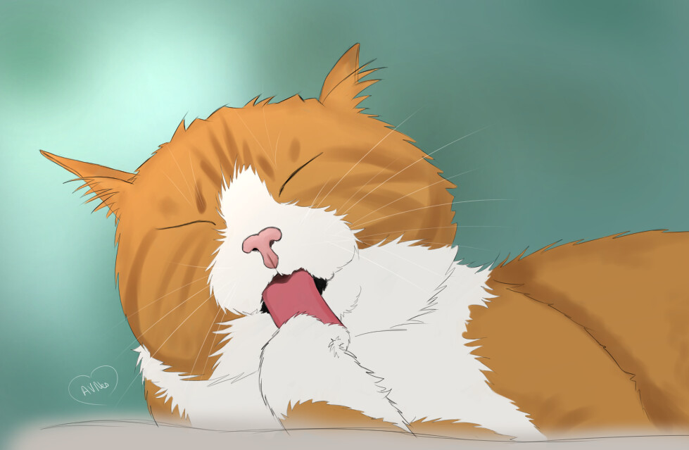 ArtStation - Portrait of red cat