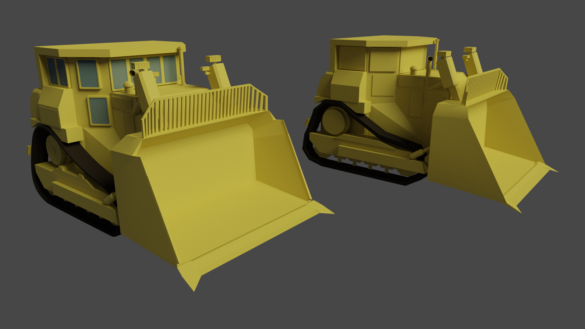 ArtStation - Low Poly and High Poly Tractor