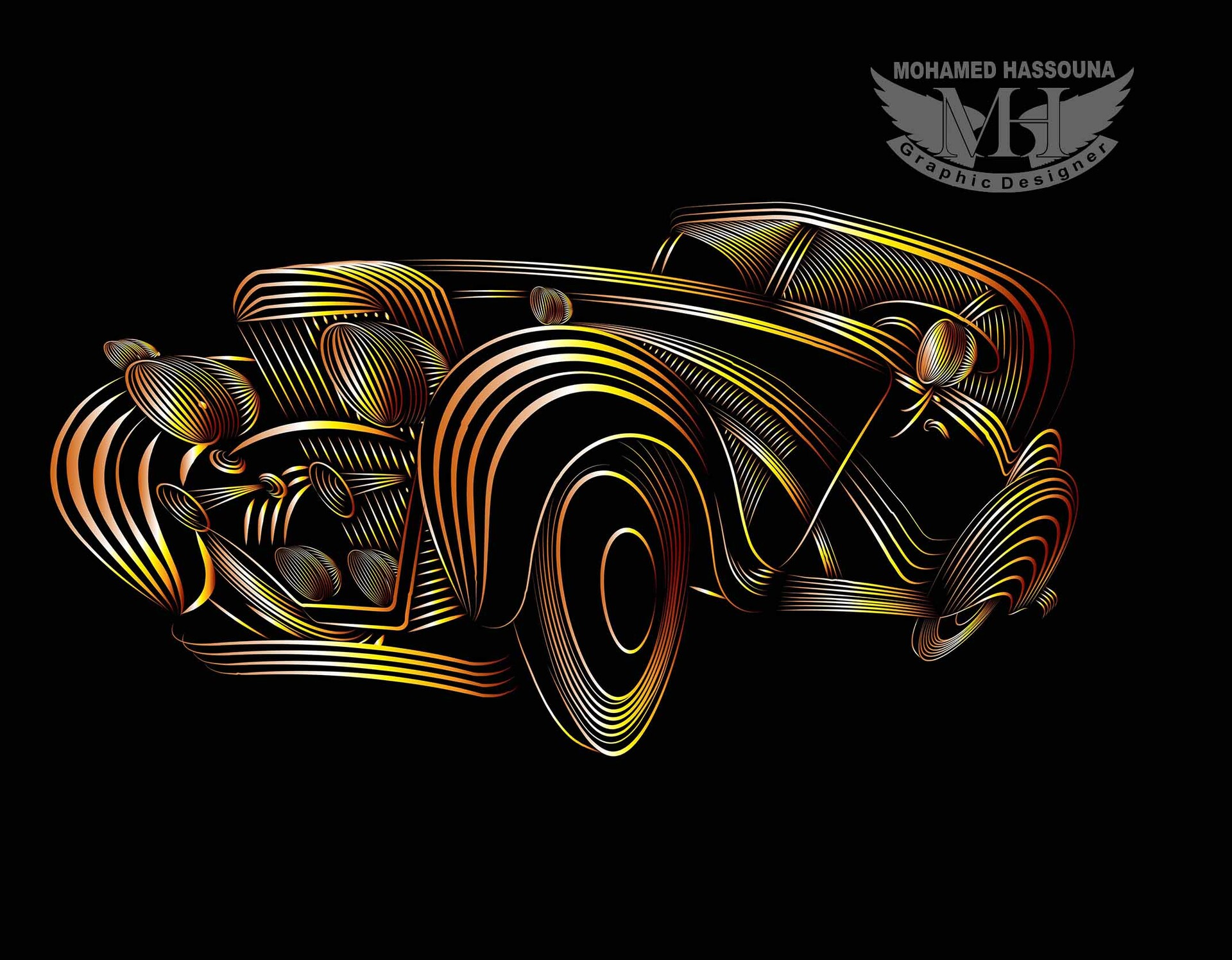 ArtStation - car line art