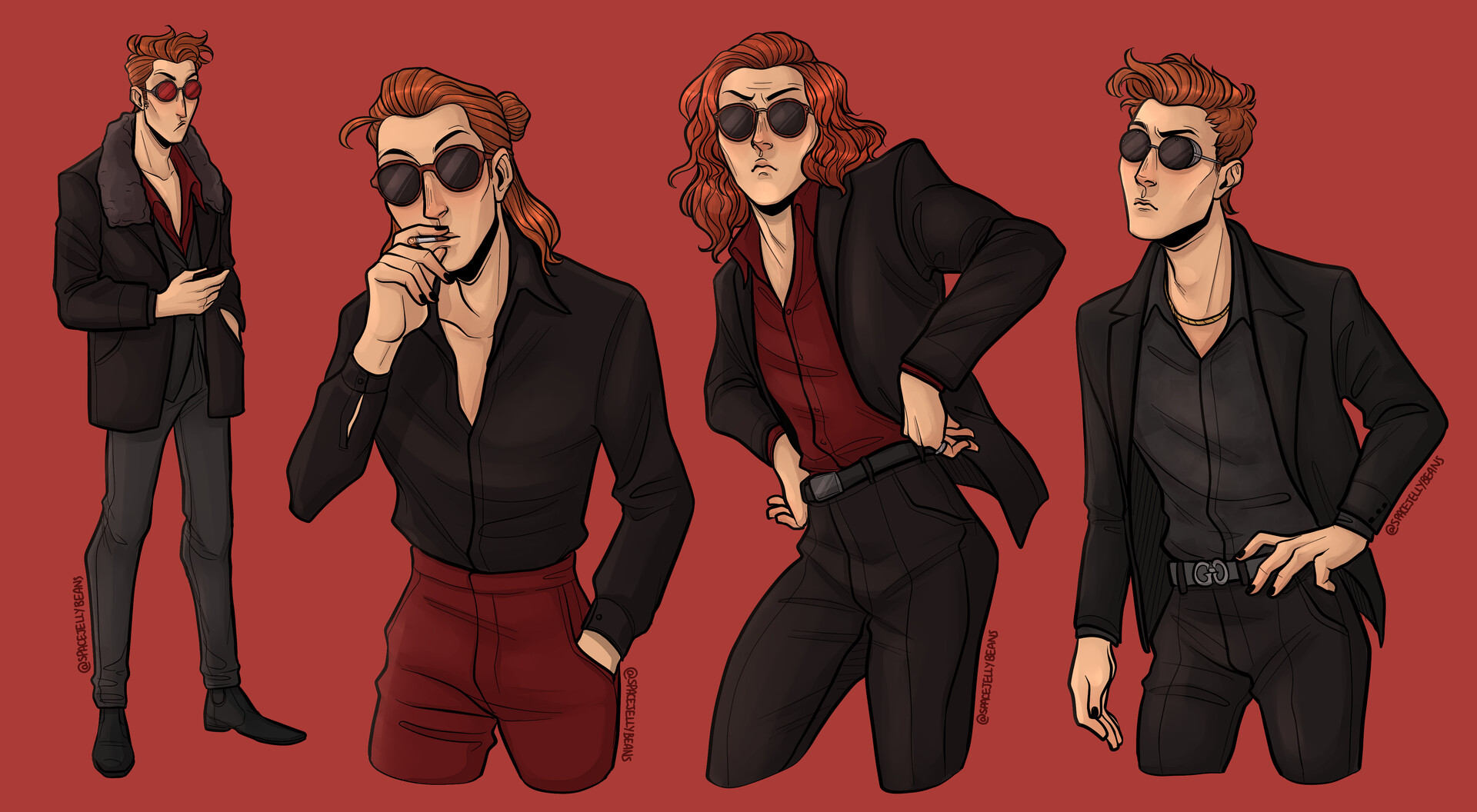 ArtStation - Black & Red - Crowley (Good Omens)