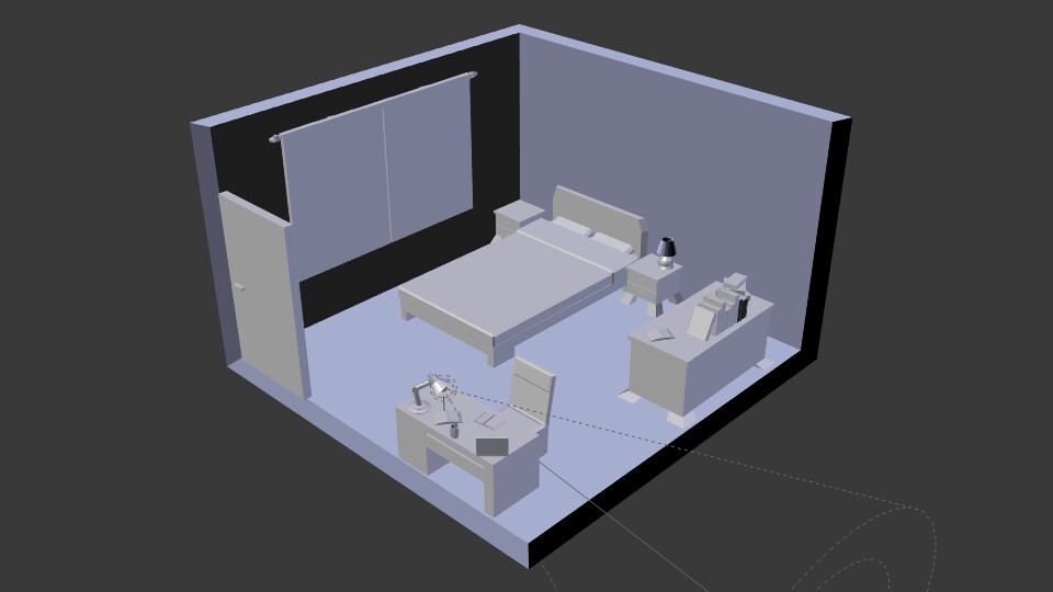 Xander Statham - Low Poly Bedroom Version 1 & 2