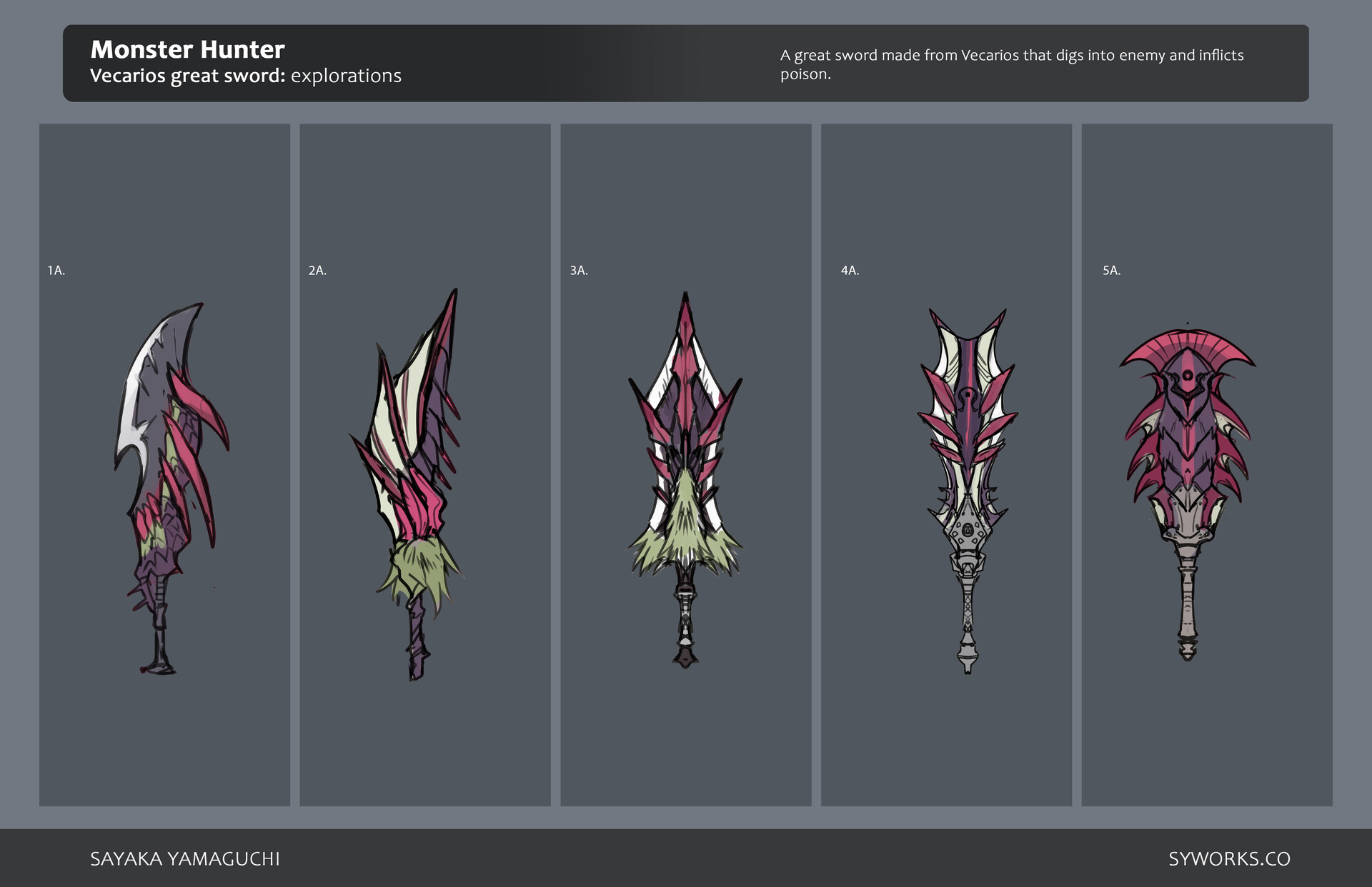 Sayaka Yamaguchi - Monster Hunter fan concept: Vecarios armor & great sword