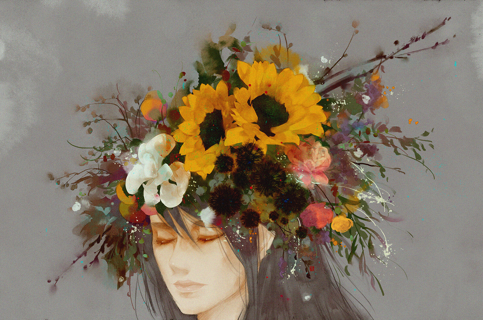 ArtStation - Flower on head
