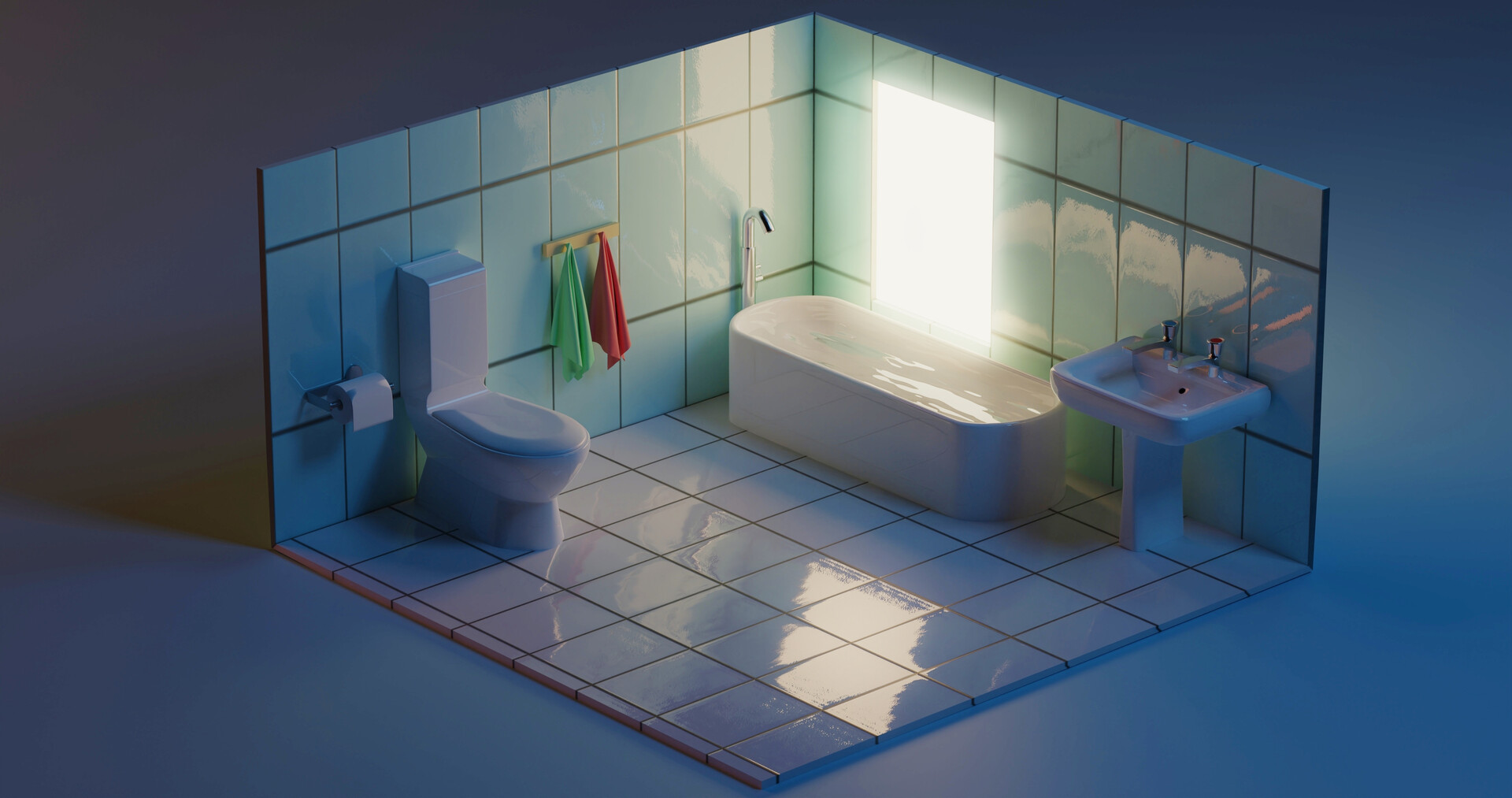 ArtStation - Isometric Bathroom