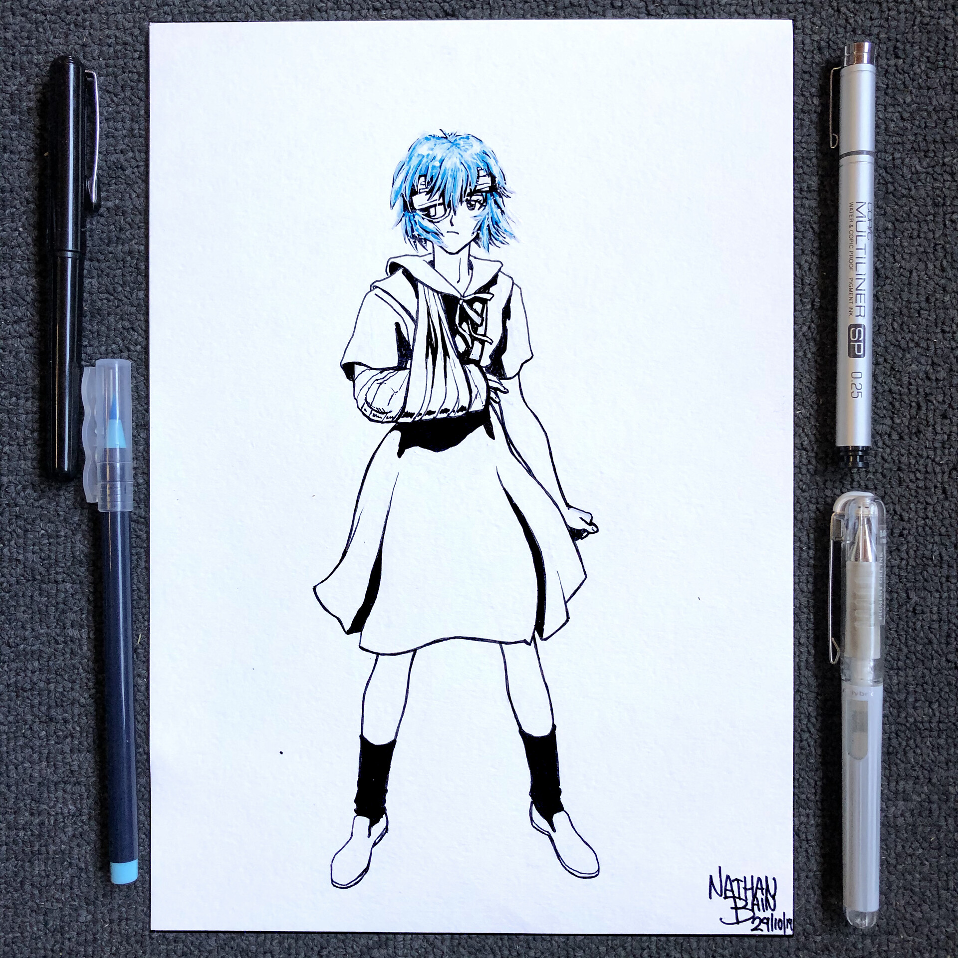 injured anime sketch