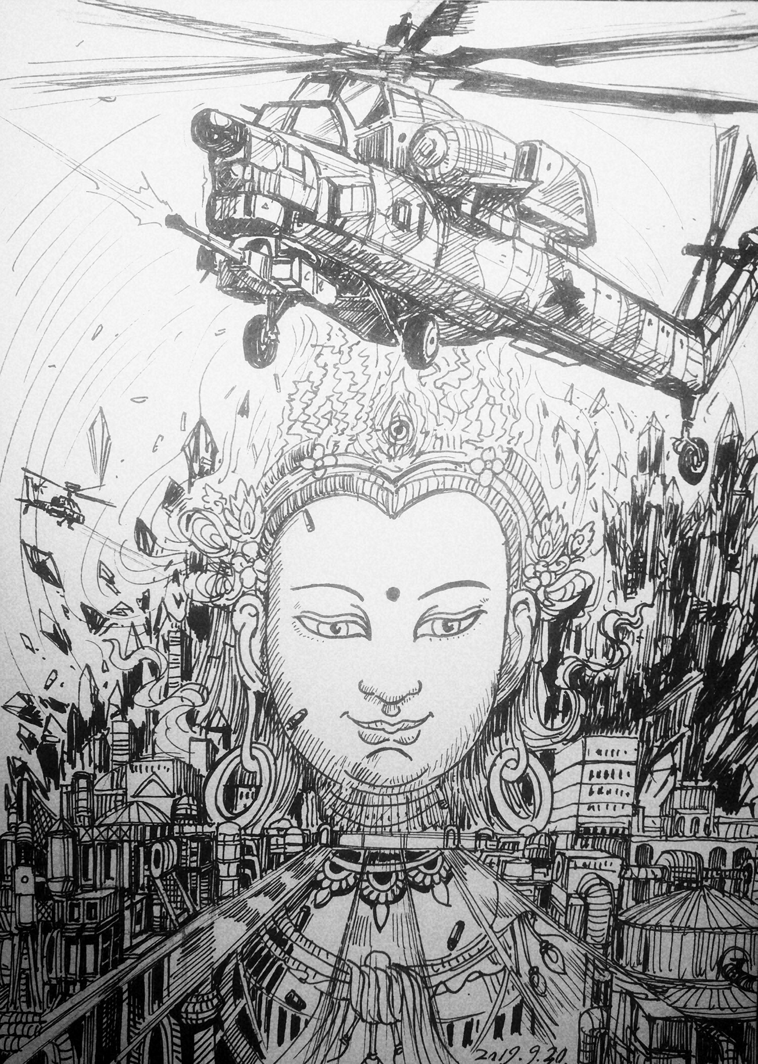 ArtStation - Dharma cannot stop violence