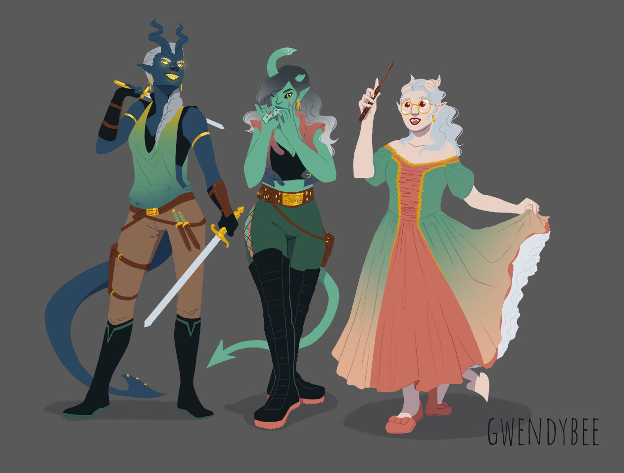 ArtStation - Three Tieflings [Character Design]