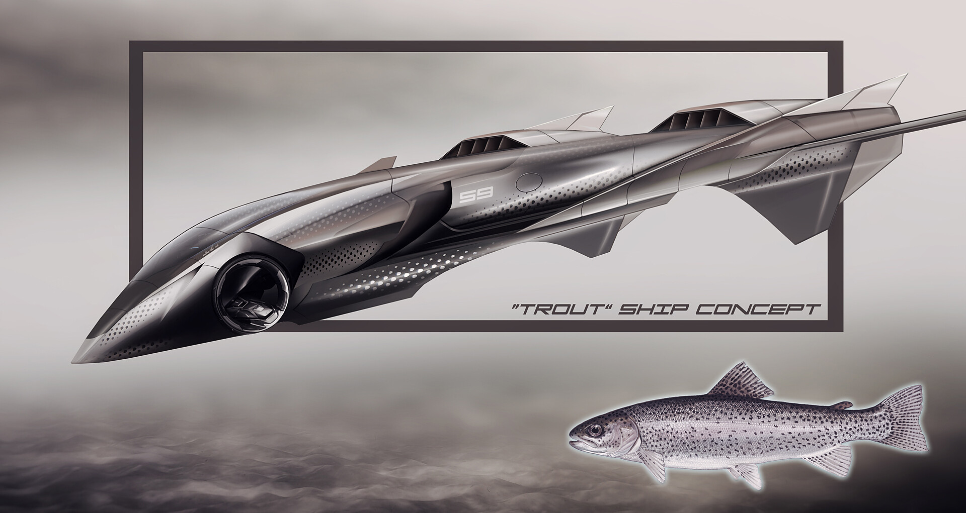 ArtStation - "TROUT" ship concept